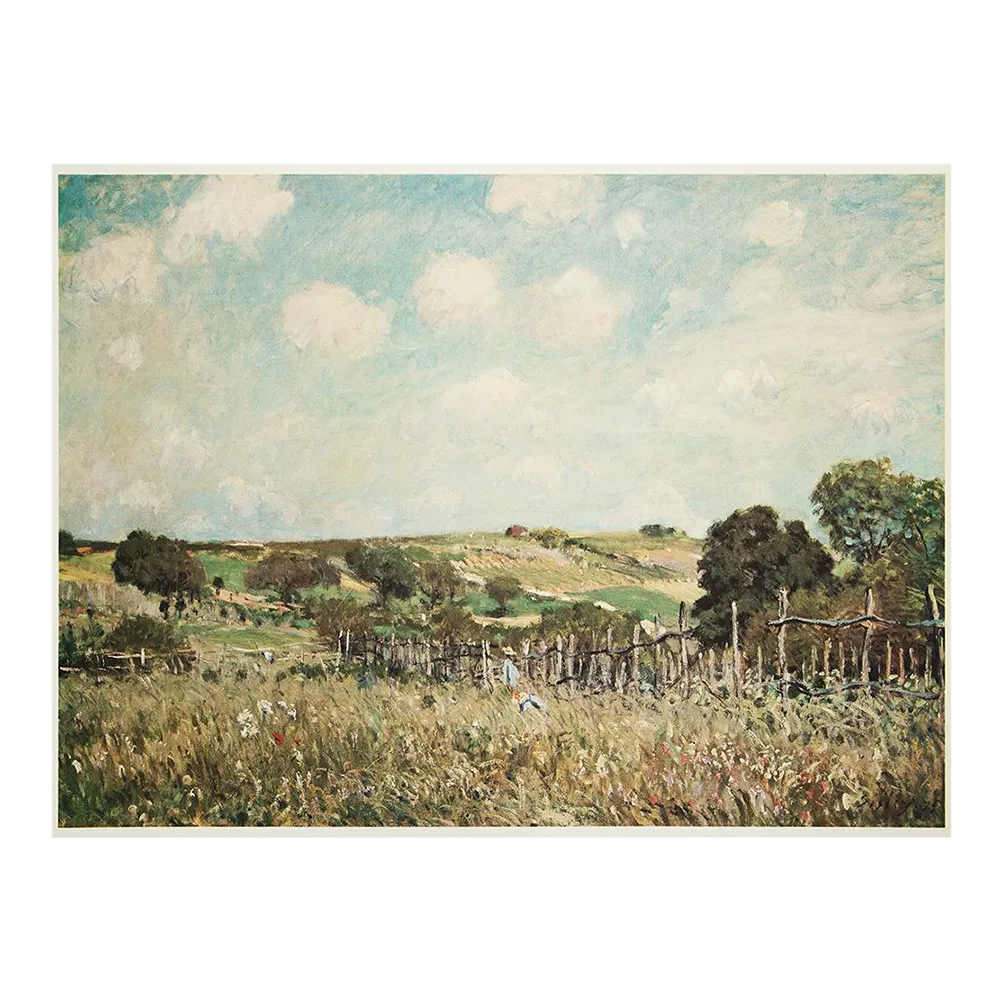 1977 After Alfred Sisley "Meadow", Full-Color Print | Chairish