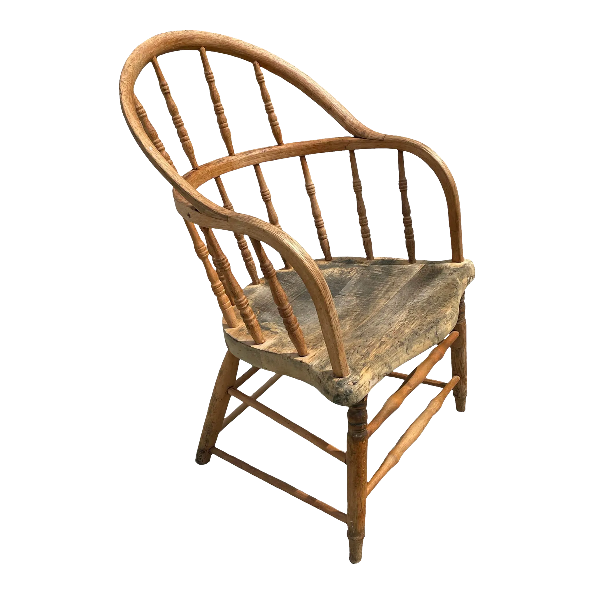 Early 20th Century Oak Windsor Arm Chair | Chairish