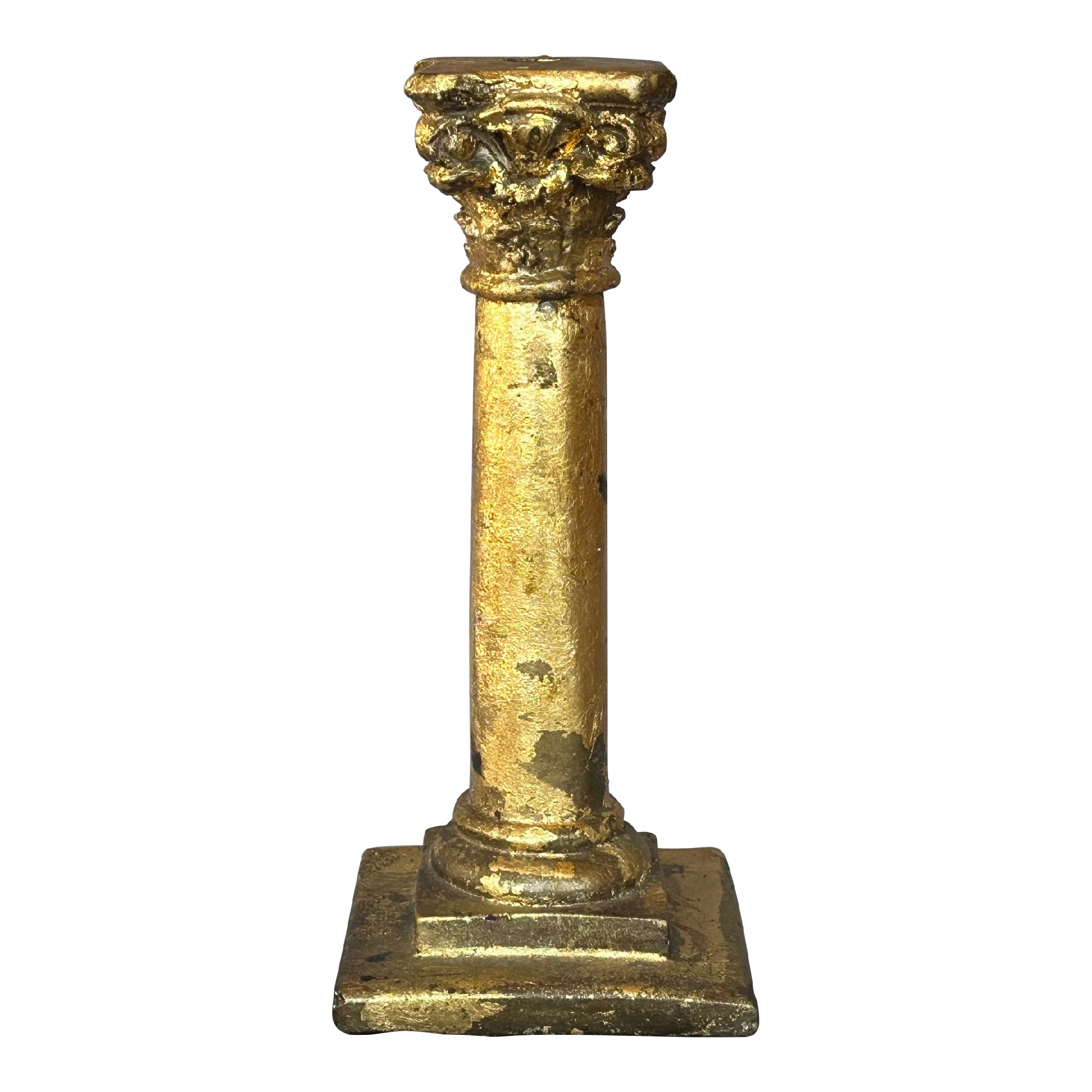 Gold Gilt Roman Column Candlestick Holder Pedestal | Chairish