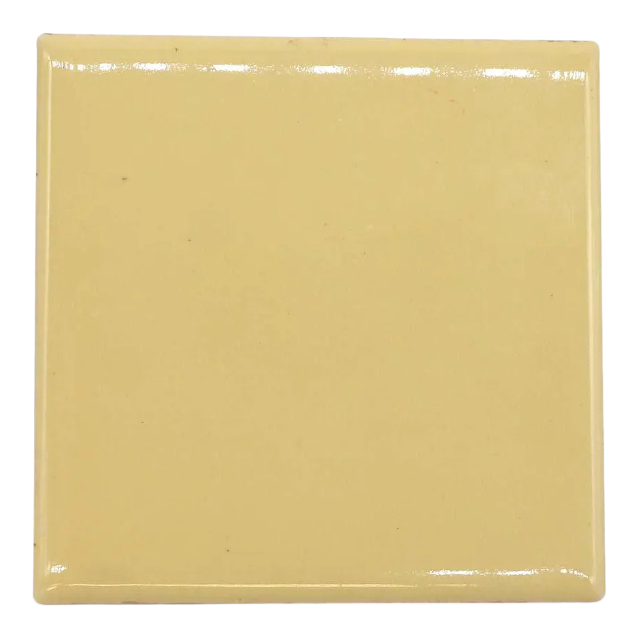 Vintage 4.25 In. Pale Yellow Square Wall Tile | Chairish