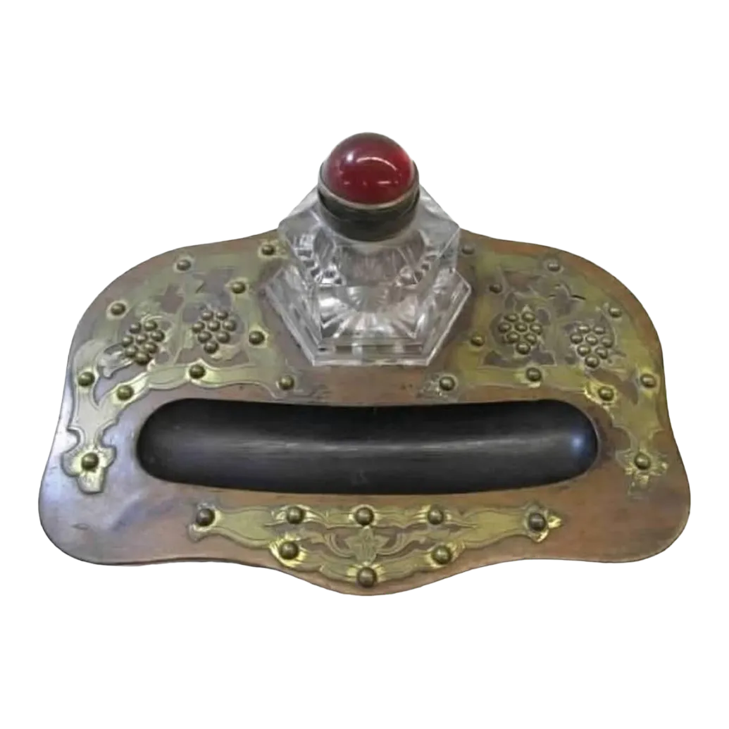Antique English Victorian Inkstand Circa 1910 | Chairish