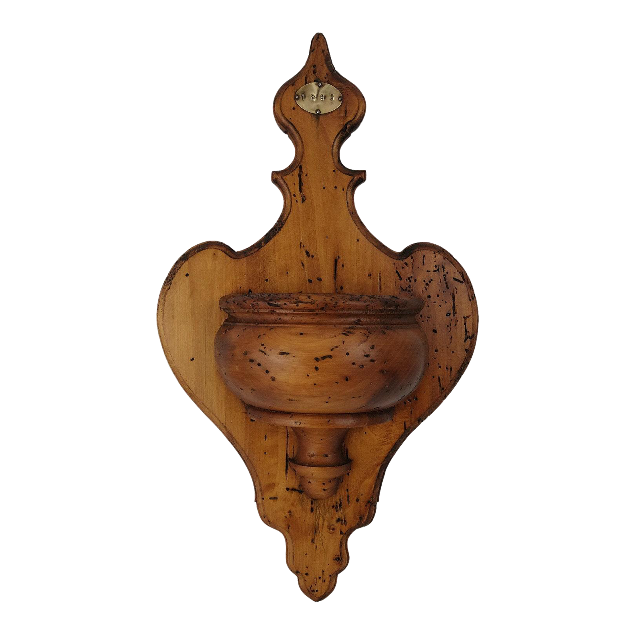 19th Century French Wooden Church Holy Water Font Stoop | Chairish