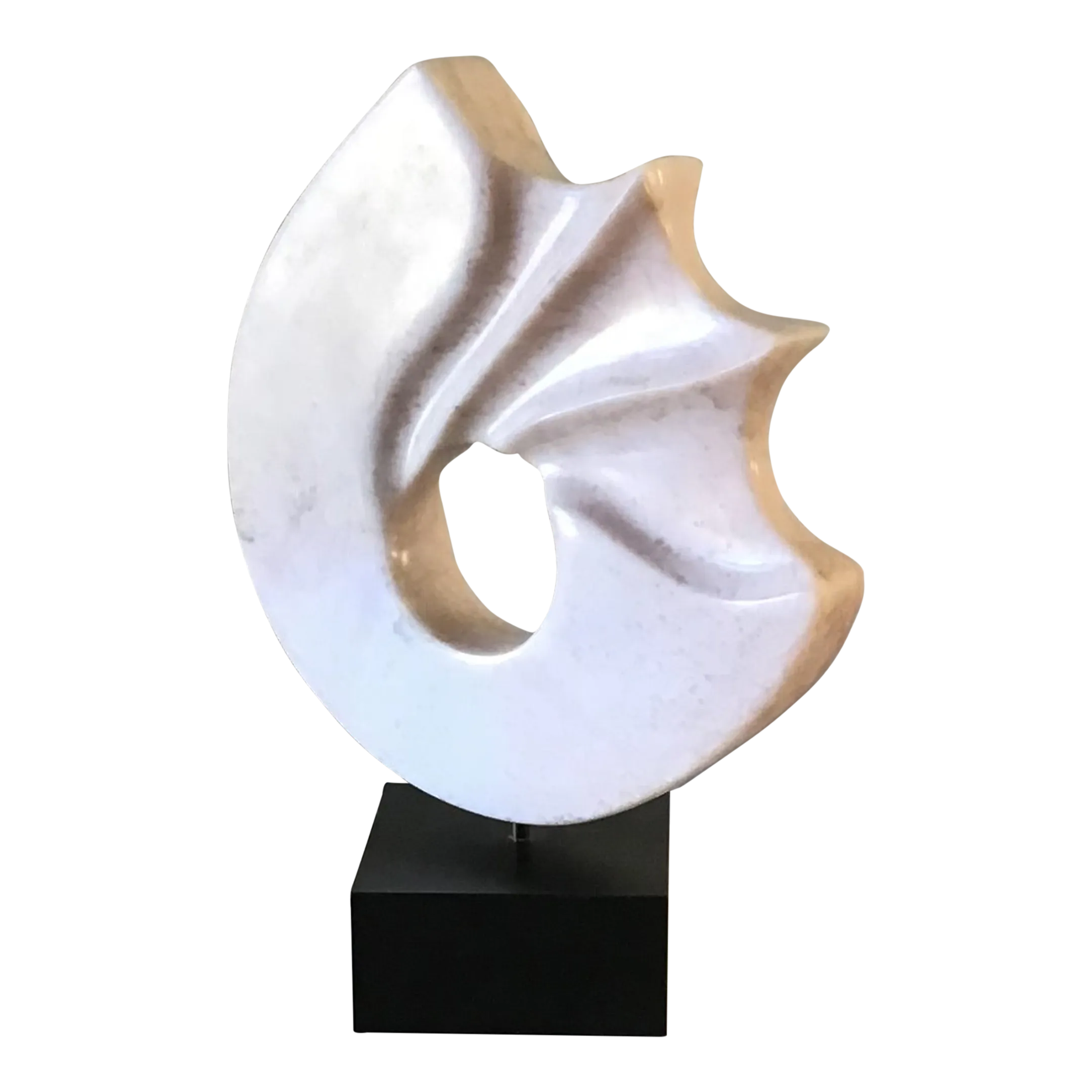 Alabaster Stone Abstract Sculpture, by Carolyn Beard, 1985 | Chairish