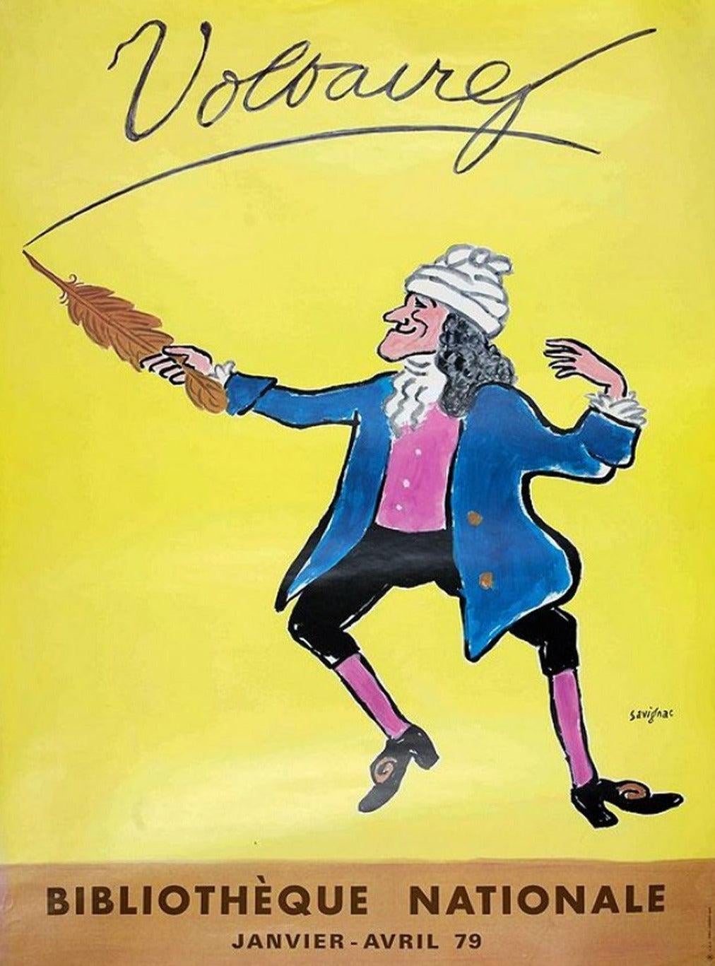 1979 Voltaire Savignac Poster | Chairish