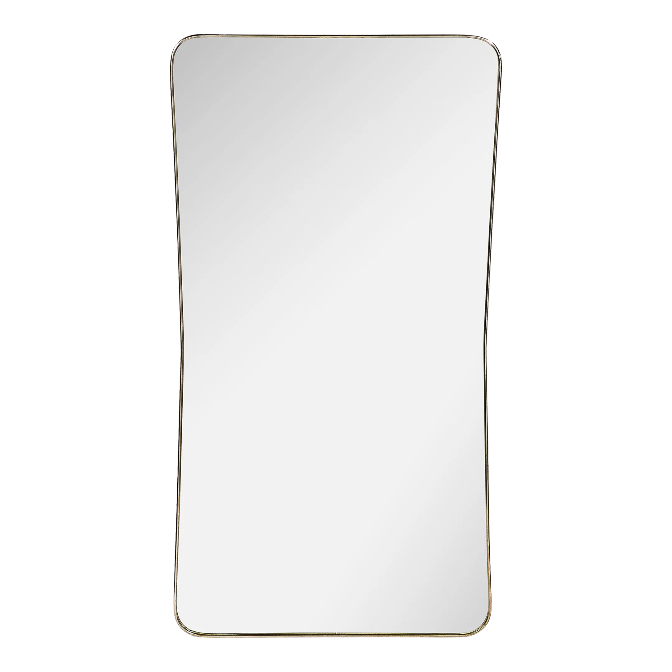 Mid-Century Modernist Tapered Rectangular Brass Wrapped Mirror | Chairish