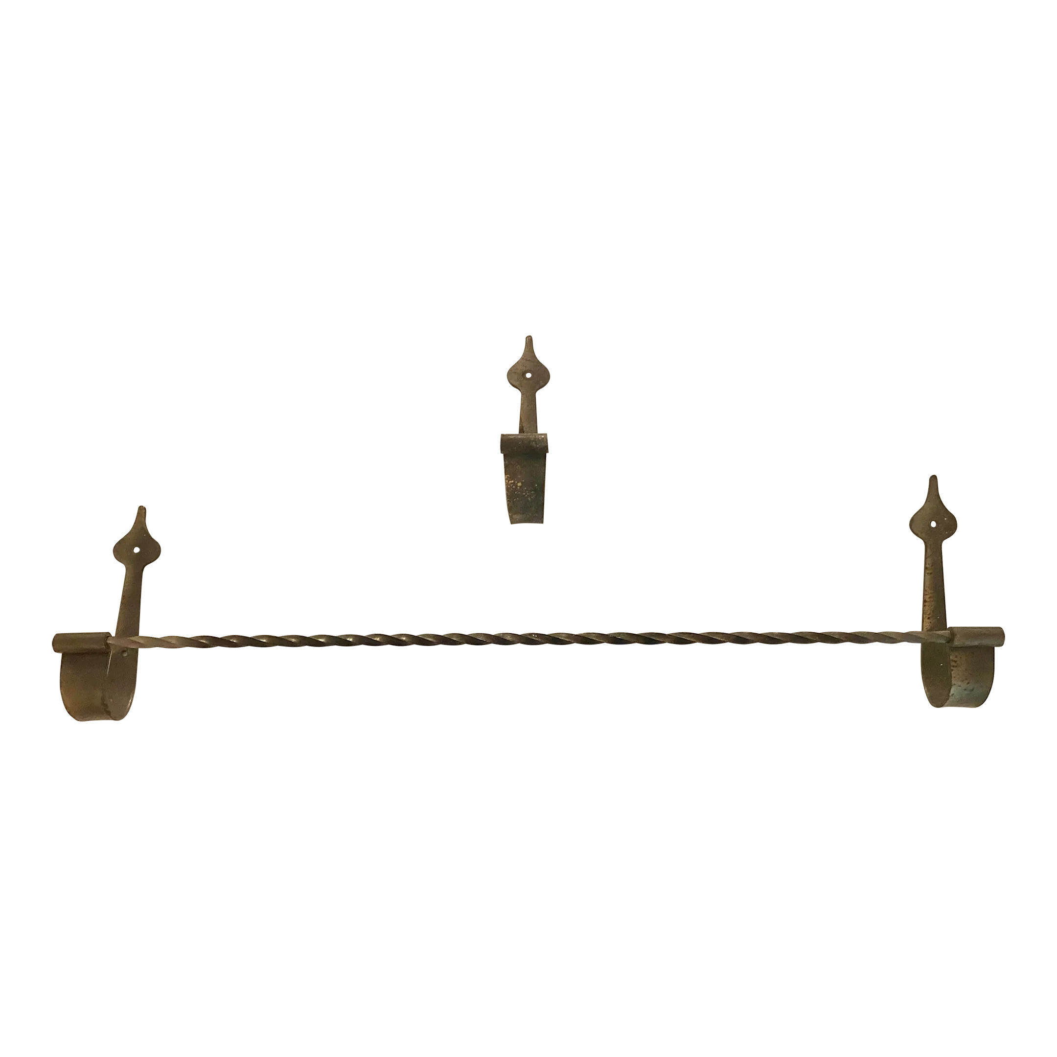 1970s Renaissance Castle Medieval Gothic Wrought Iron Towel Bar and ...