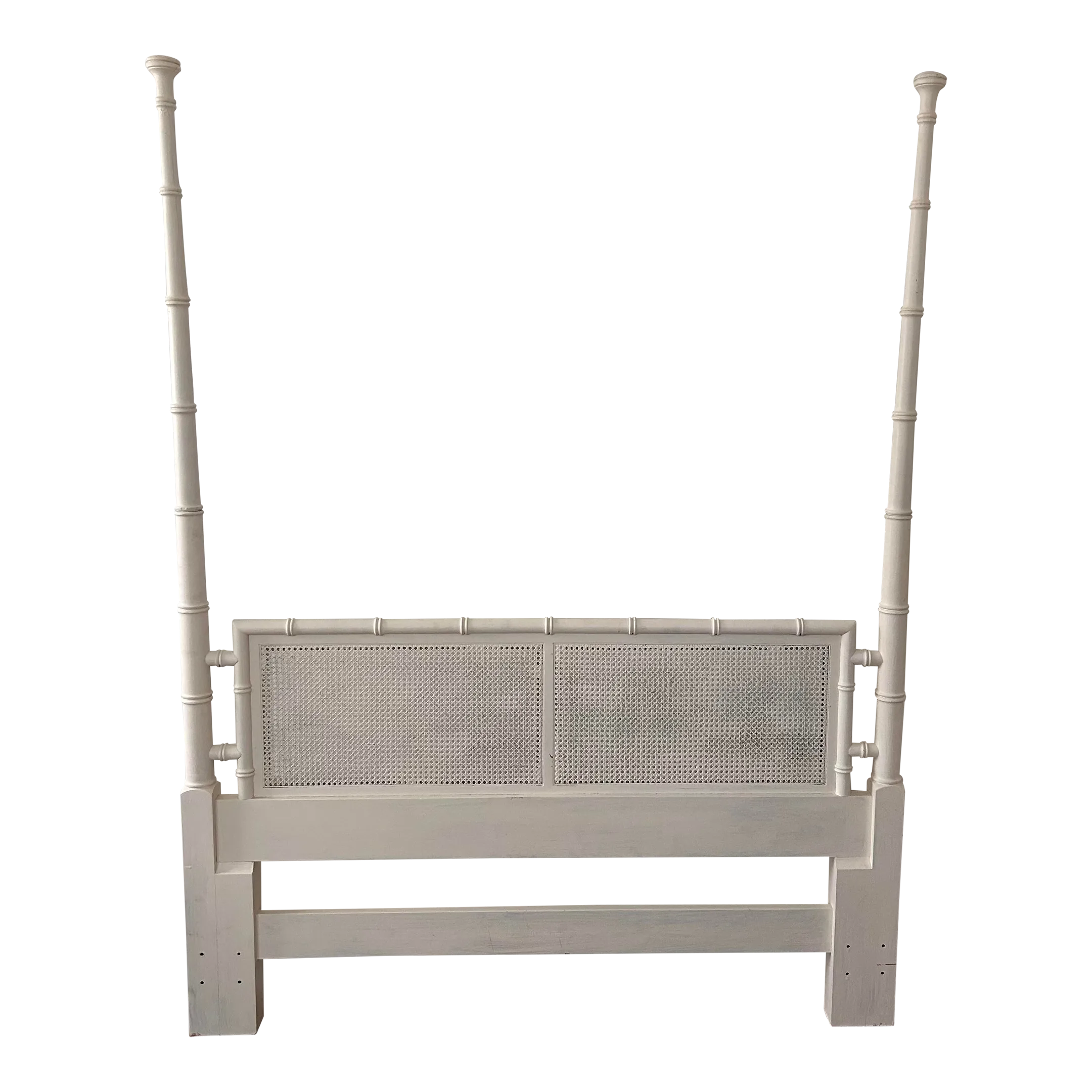 1970s Henredon Coastal Faux Bamboo Cane Double Poster Queen Headboard ...