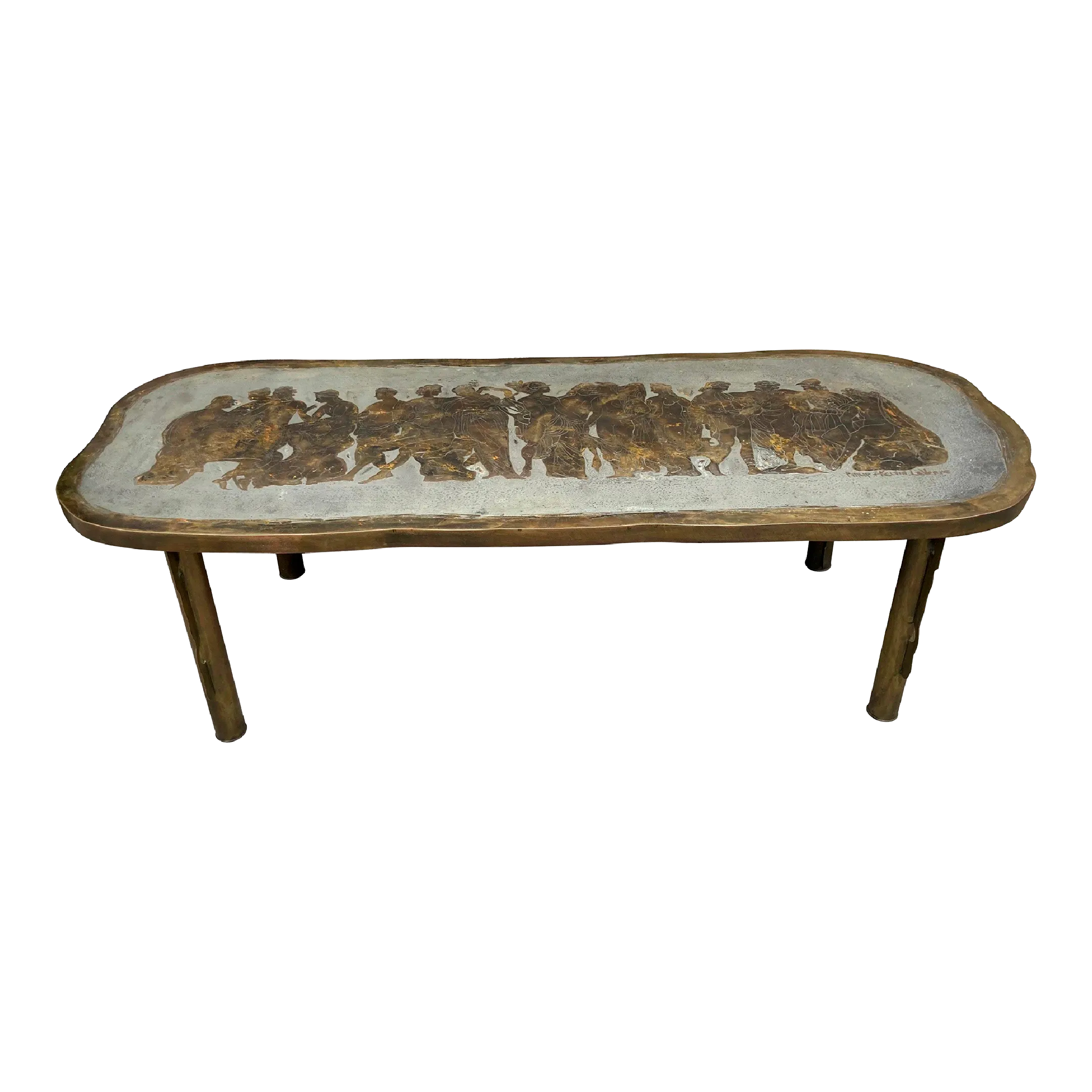 LaVerne Bronze Romanesque Coffee Table | Chairish