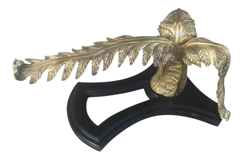 Vintage Brass Palm Tree Coffee Cocktail Table | Chairish
