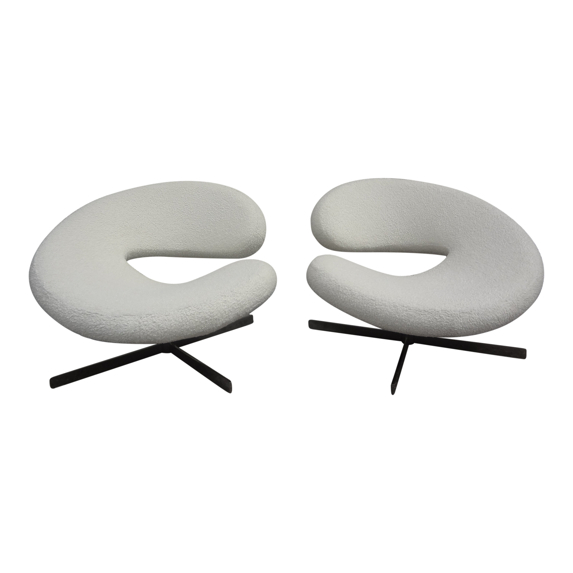 Pair of French Modernist Sculptural Swivel Chairs by Roche Bobois ...