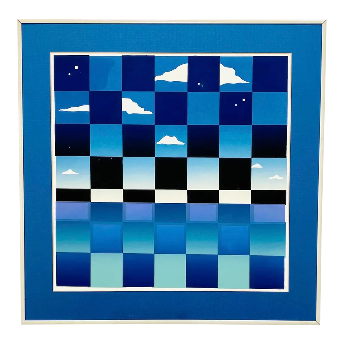 1990s Surrealist Geometric Painting by Betsy Hagger in the Style of ...