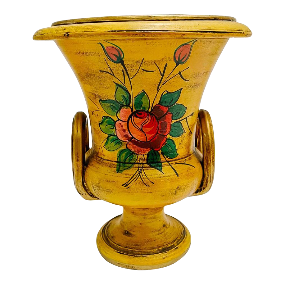 1980s Italian Neoclassical Cachepot Urn With Handles | Chairish