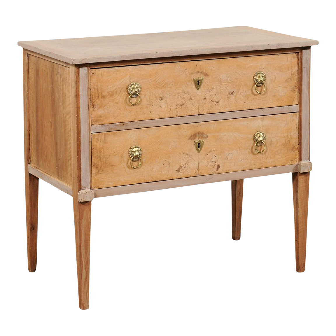 Italian 19th Century Raised Chest With Lion Pulls--Clean Lines! | Chairish