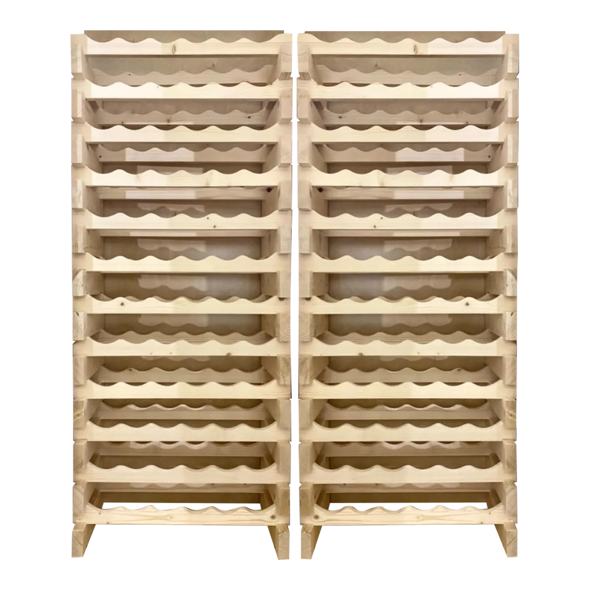 Organic Modern Light Raw Pine Wine Racks, a Pair (144 Bottle Capacity ...