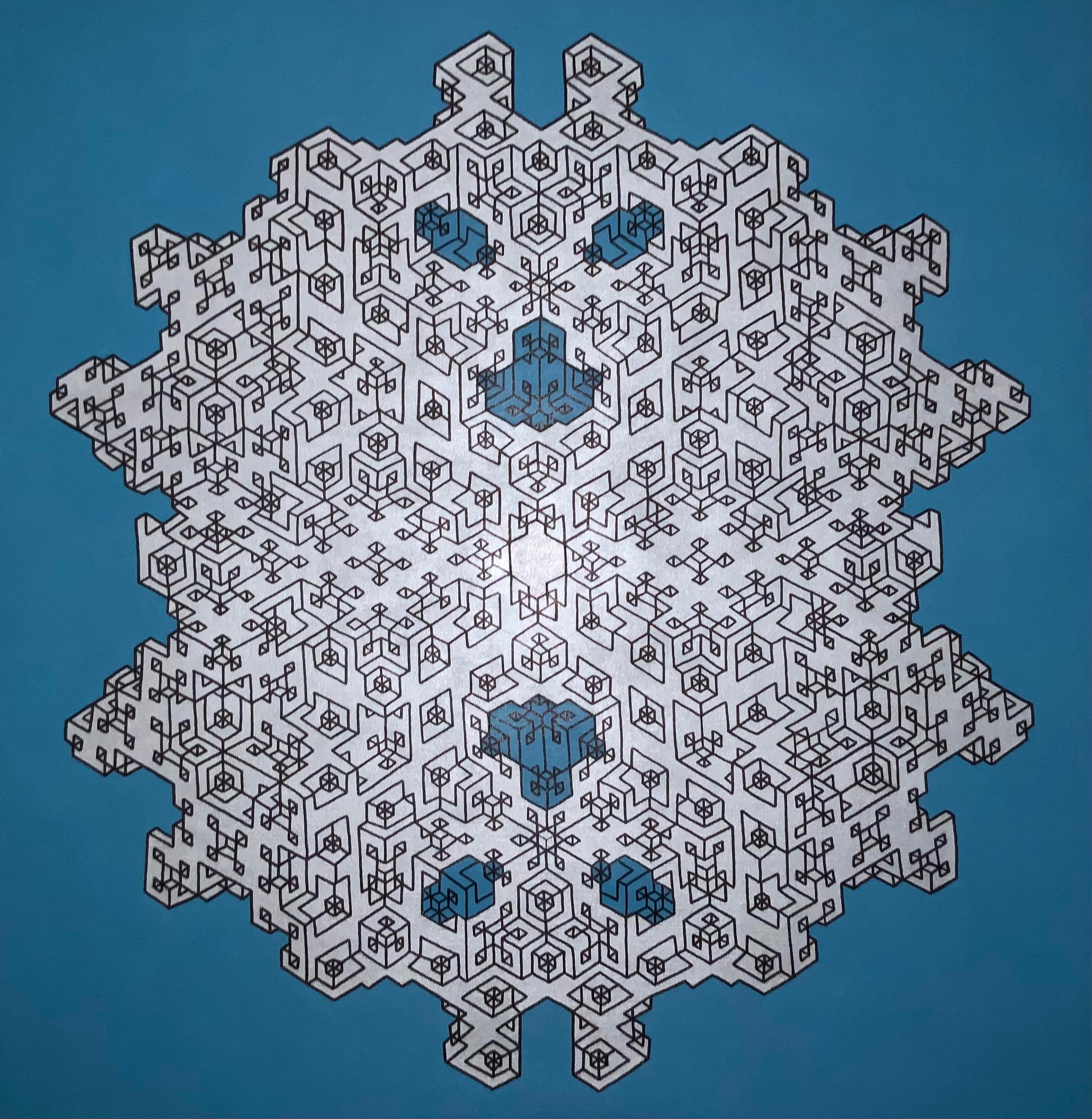 Anthropomorphic Geometry Origami Fractal Face Optical Illusion Canvas ...