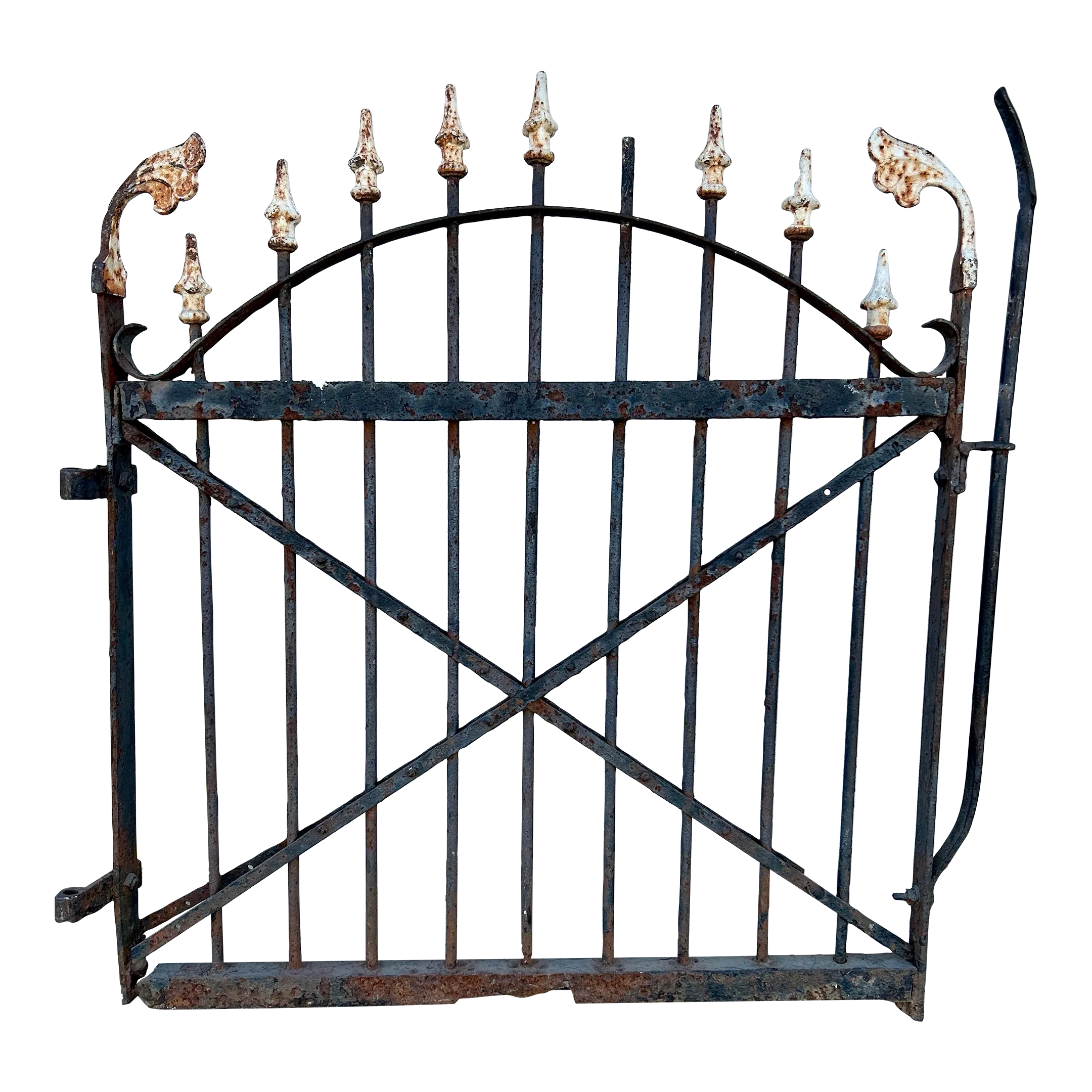Antique Rustic Wrought Iron Painted Gate | Chairish