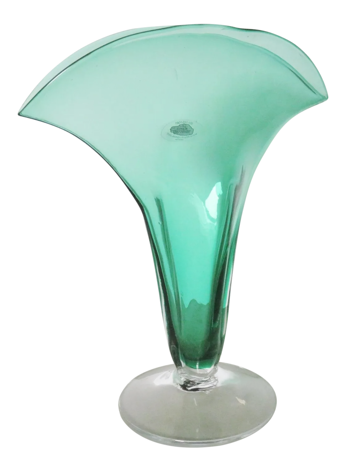 Mid 20th Century Blenko Art Glass Fan Vase | Chairish