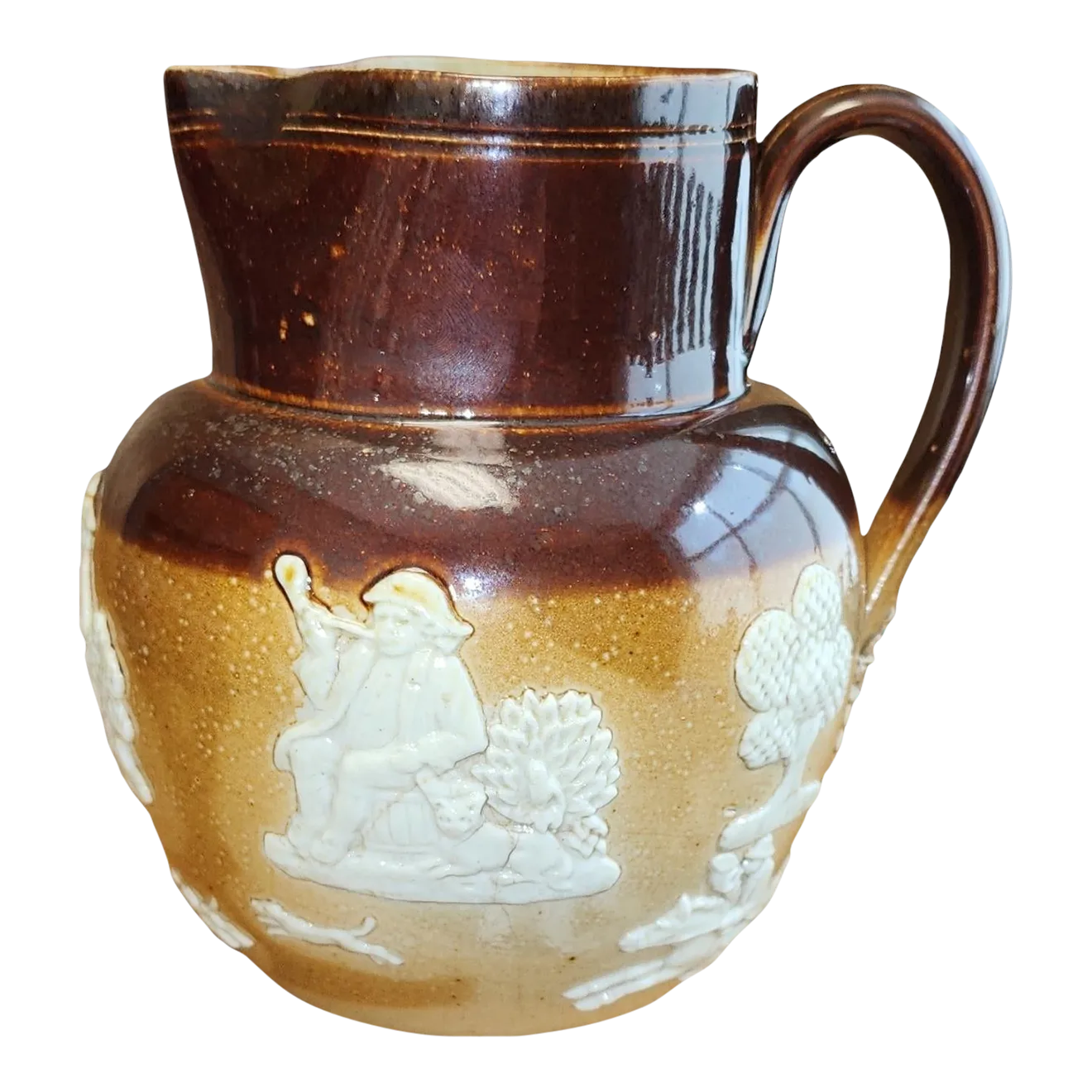 1907 Royal Doulton Salt Glaze Stoneware Jug | Chairish