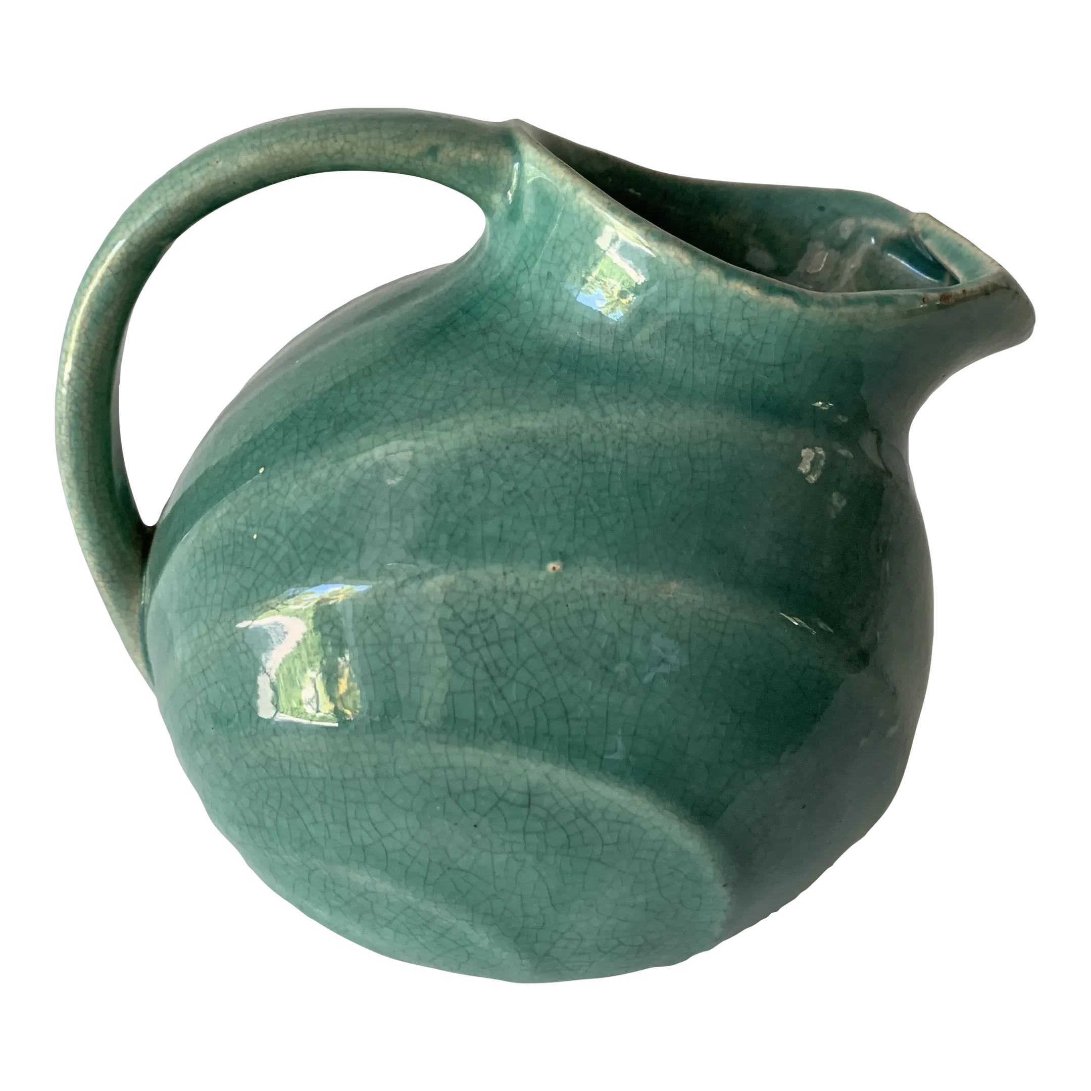 1940's Deco Style Ceramic Pitcher | Chairish