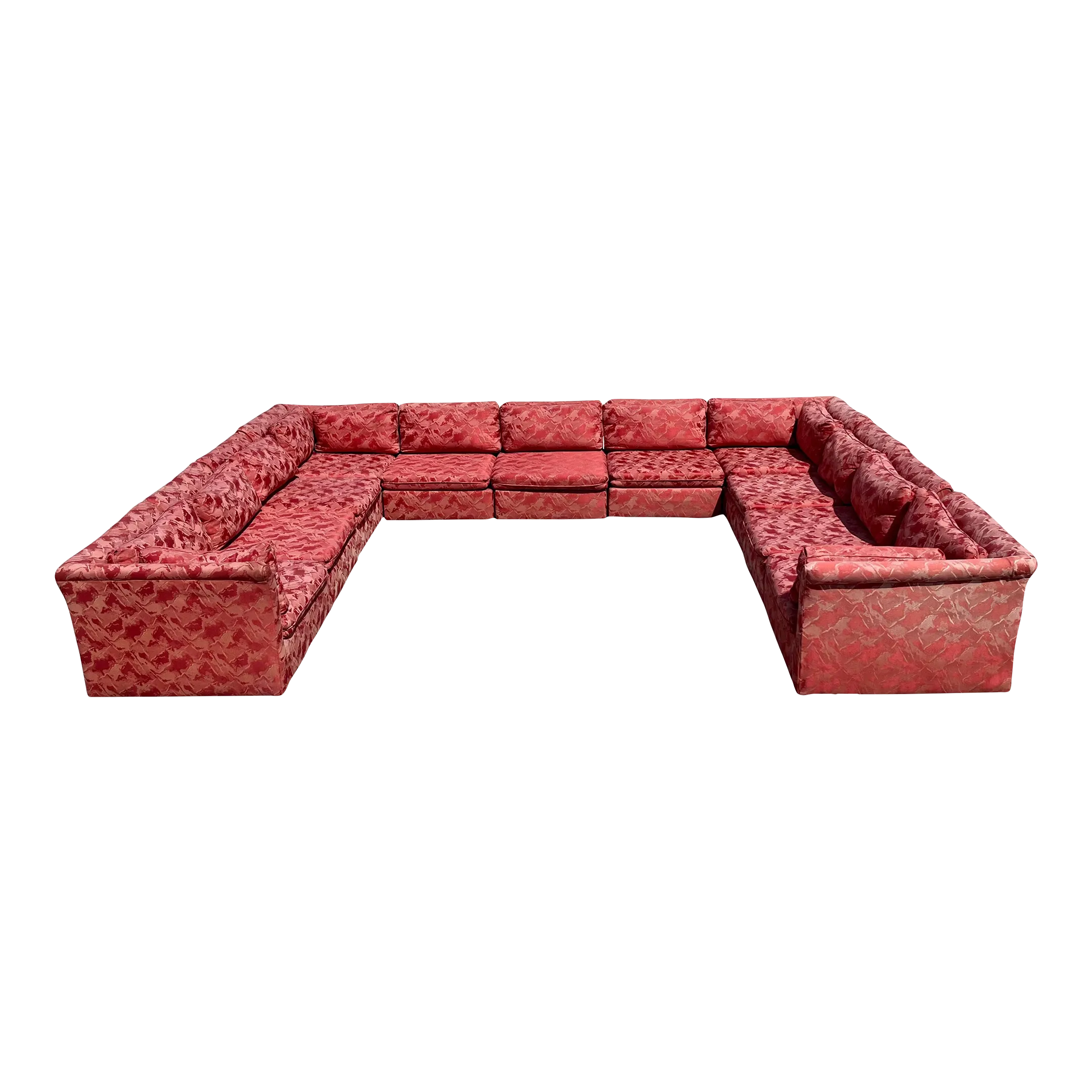 1970s 11 Piece Modular Sectional Cube Sofa | Chairish