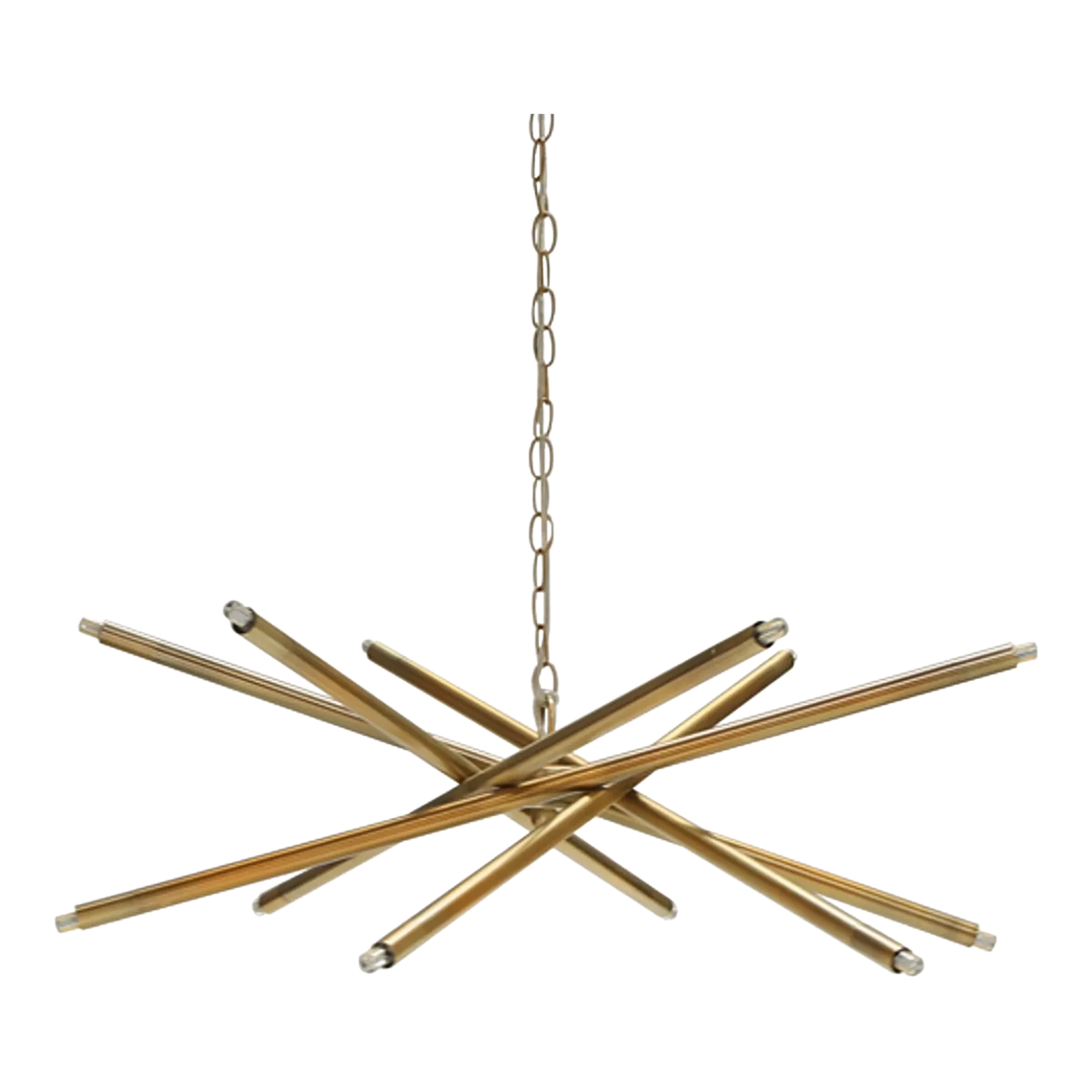 Matthew Izzo Home Luise Antique Brass Twelve Light Chandelier | Chairish