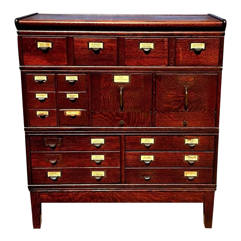 Early 20th Century Antique Arts & Crafts Tiger Oak Stacking File ...