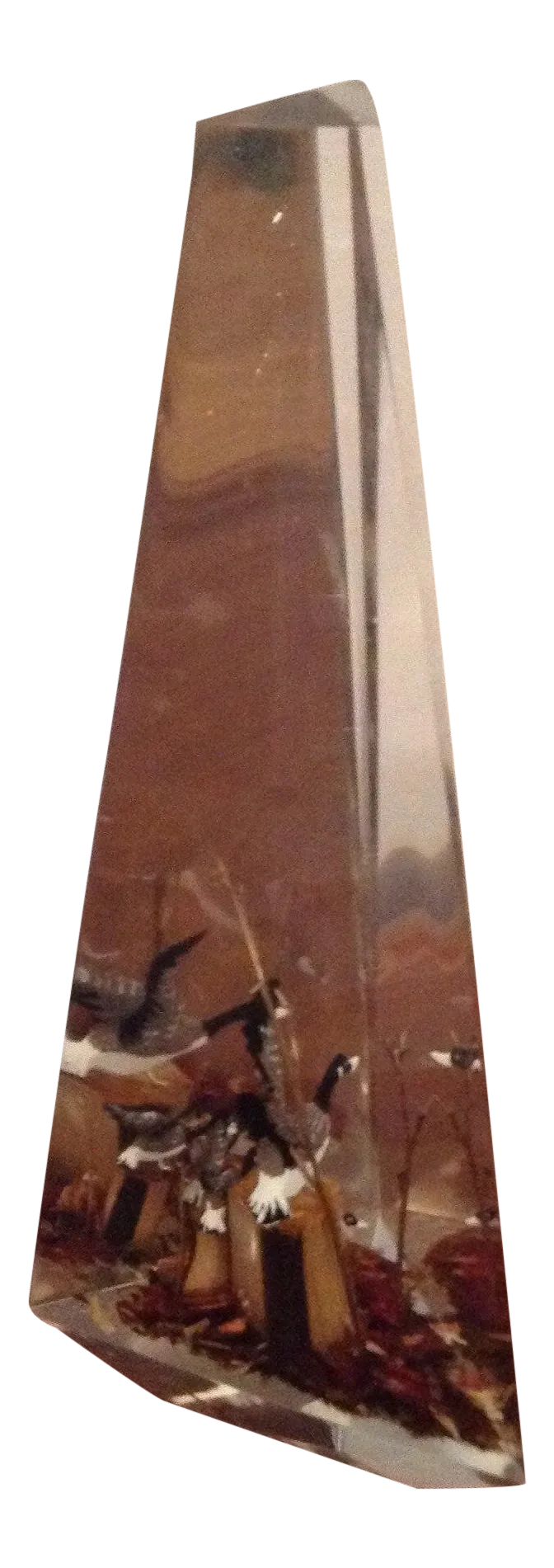 Vintage Canadian Geese Lucite/Acrylic Obelisk Paper Weight 1970's ...