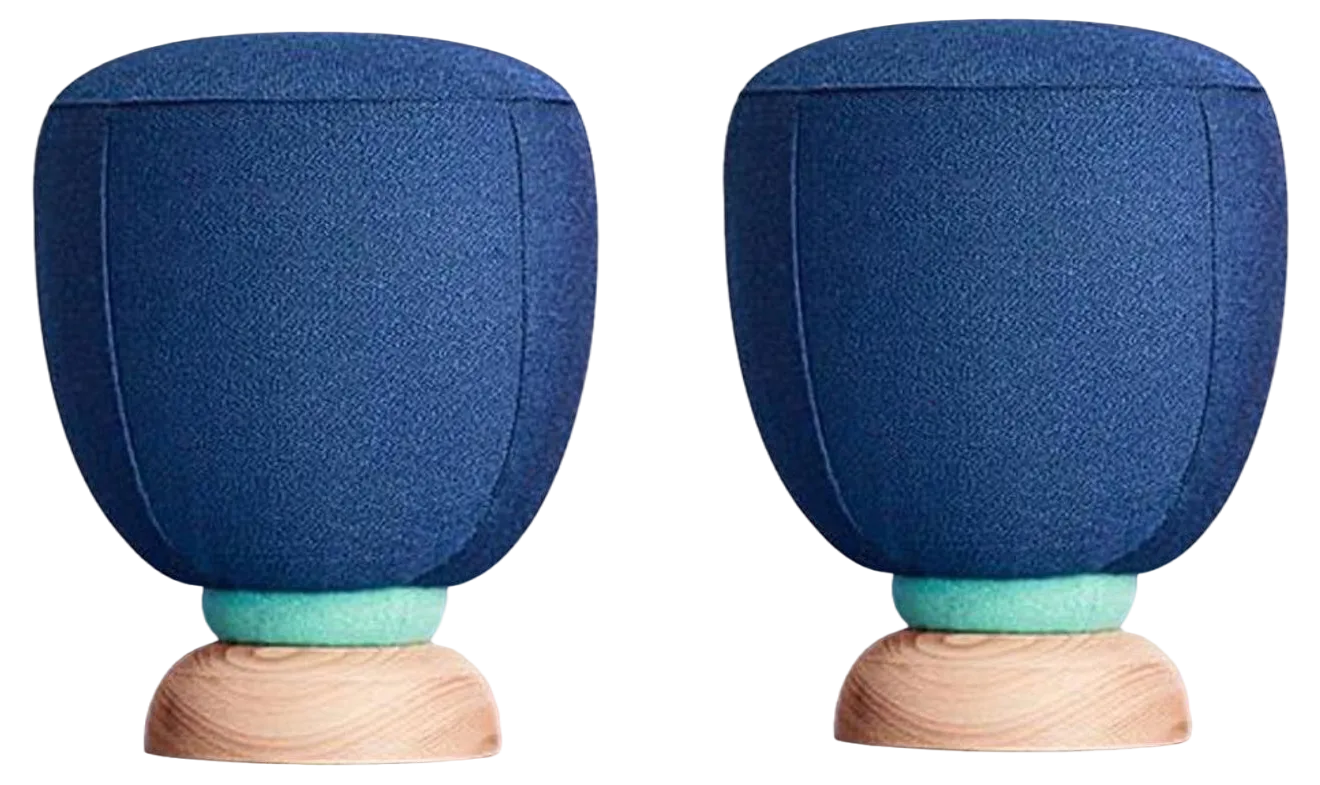 Collection Blue Puff Toad Stools by Pepe Albargues, Set of 2 | Chairish