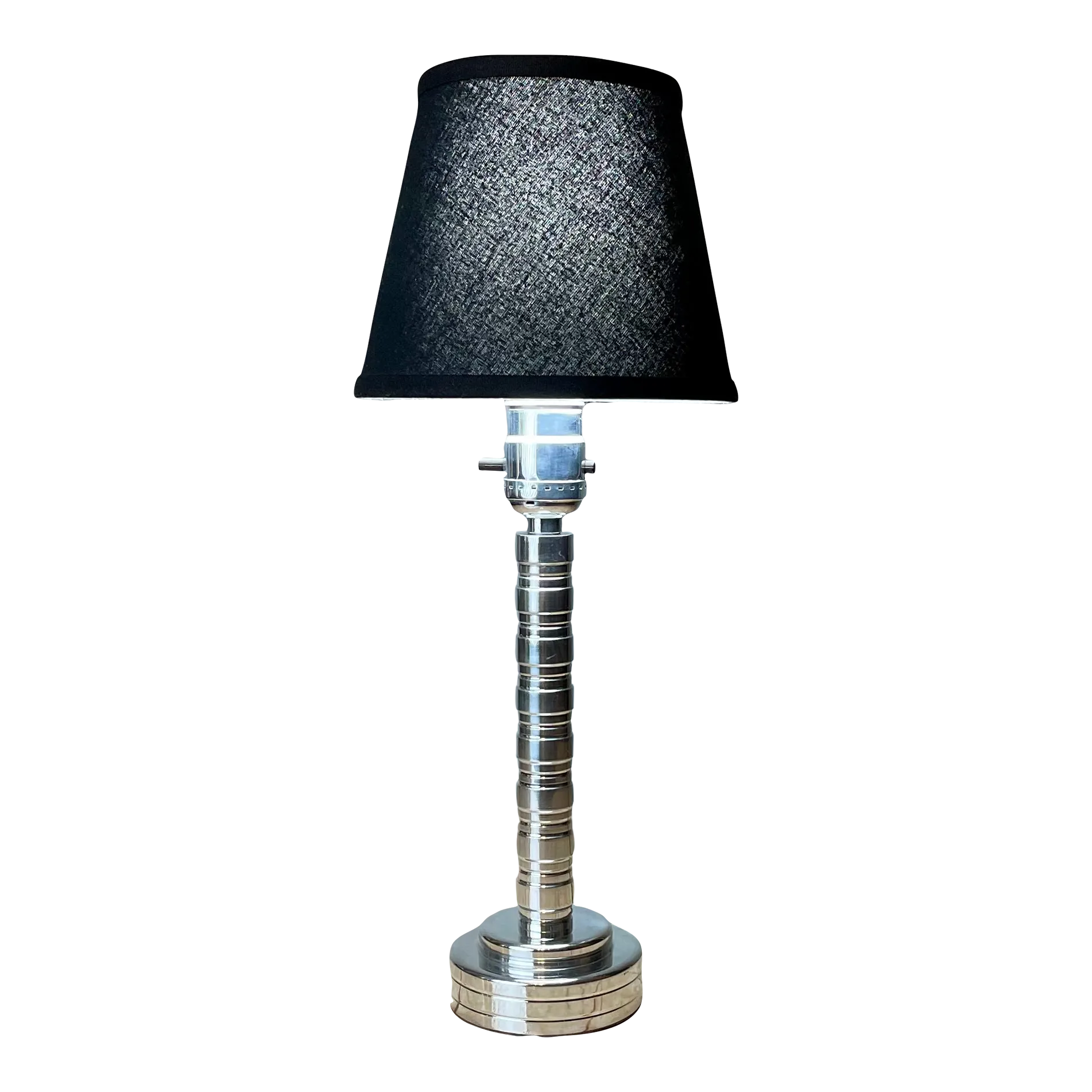 1930s Streamlined Aluminum Segmented Lamp With Inset Band Details ...