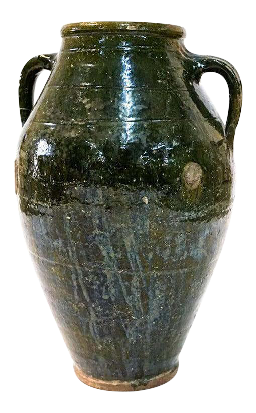 1950s Green Glazed Vessel From Greece | Chairish