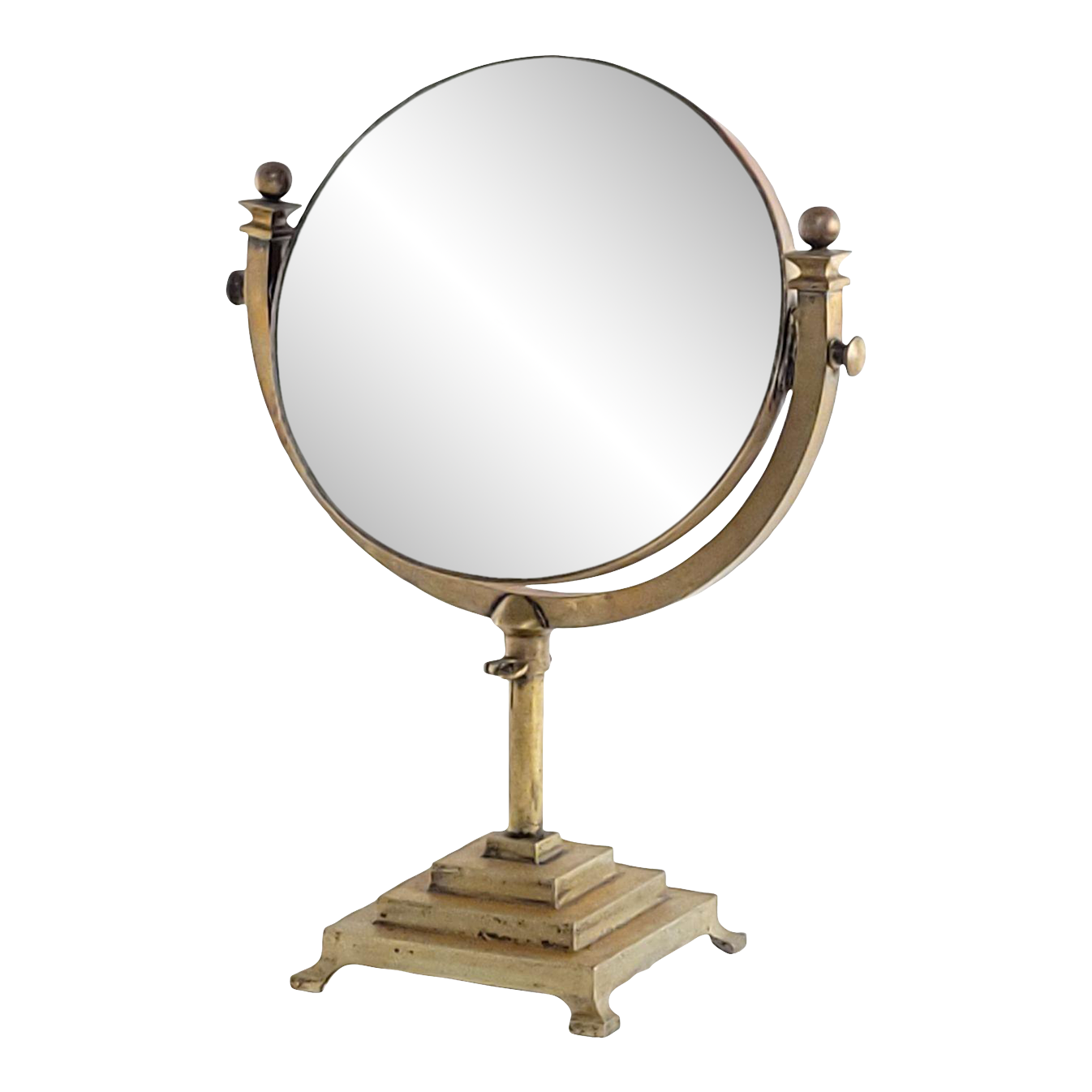 Edwardian Brass Swiveled Dressing Mirror, England Circa 1910 | Chairish