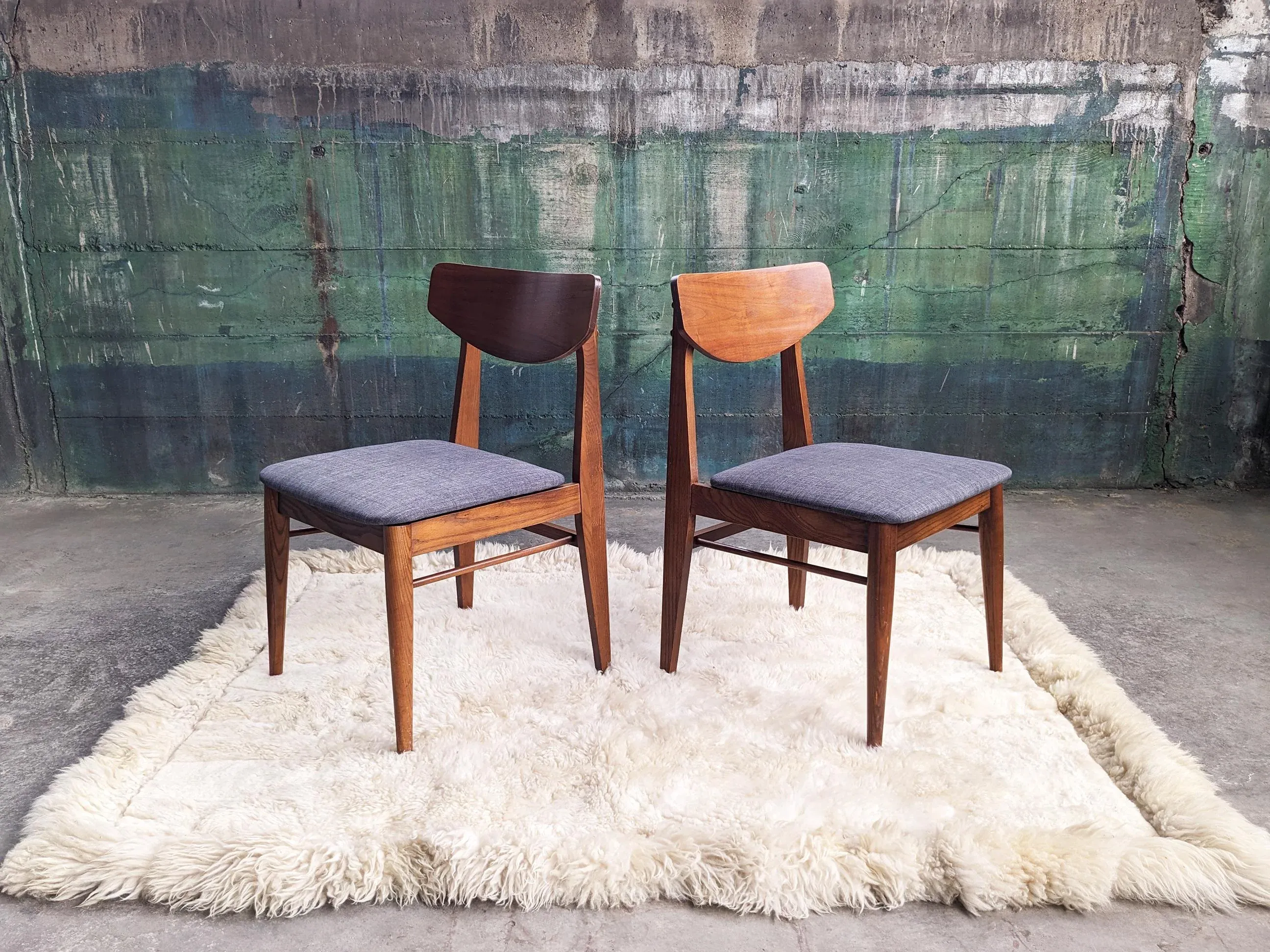 Set of Four 1960s High Quality Mid Century Walnut Dining Chairs for Stanley Furniture by Paul Browning Chairish