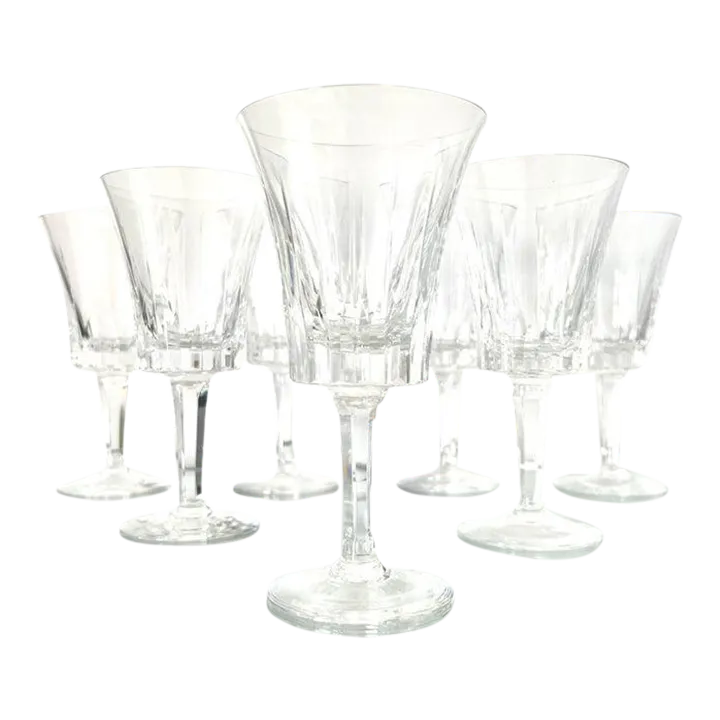 Set Of Seven Vintage Crystal Wine Glasses By Gorham C 1970 Chairish