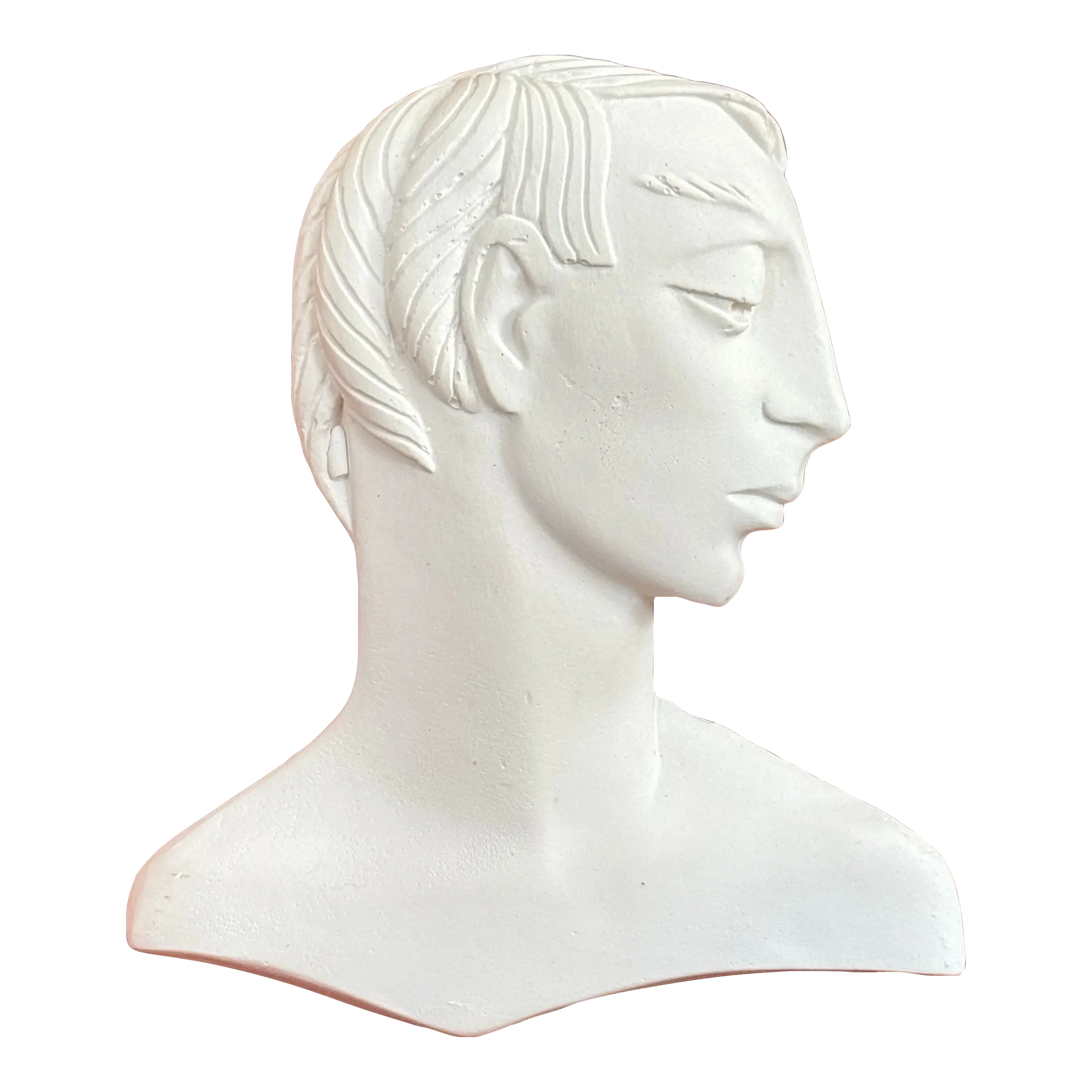 Classical Male Face Plaster Plaque | Chairish