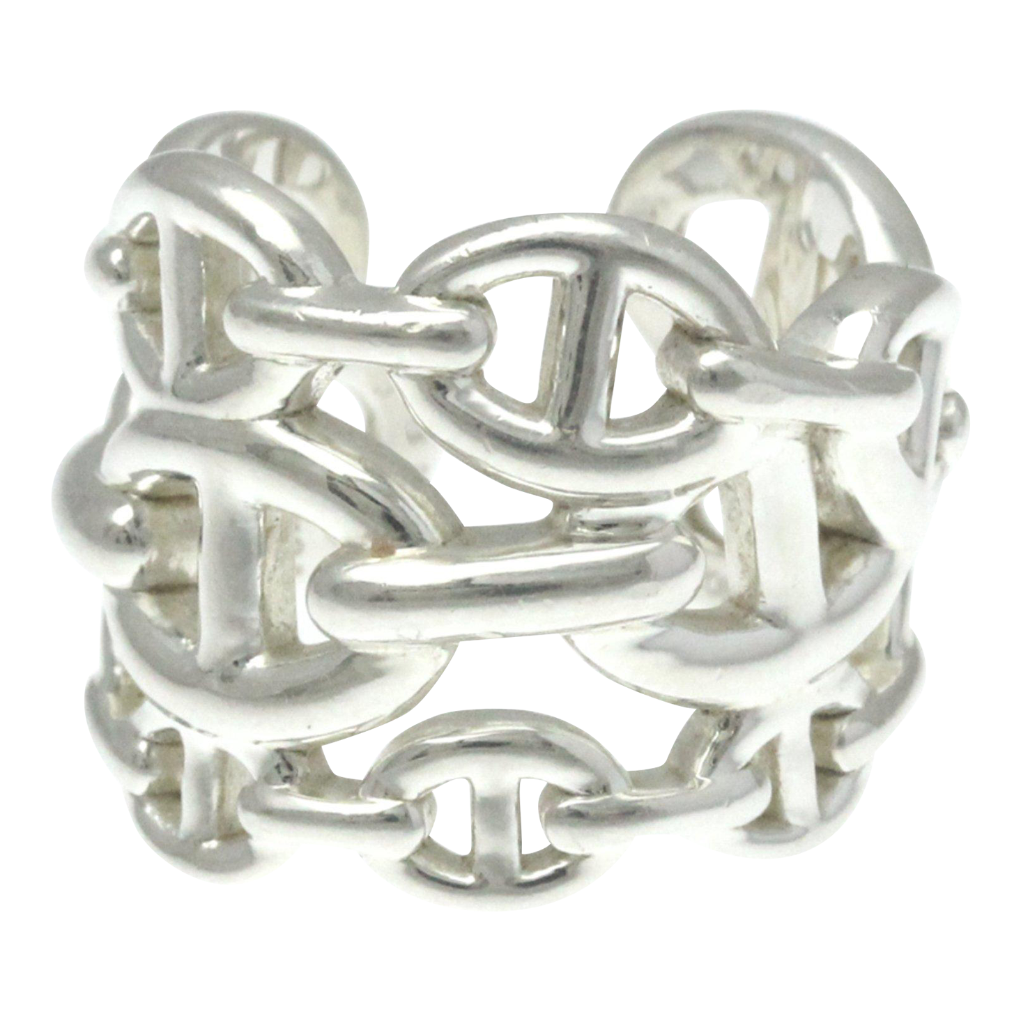 Hermes Chain D'Ancre Enchainee Ring Large Size Silver 925 Fashion No ...