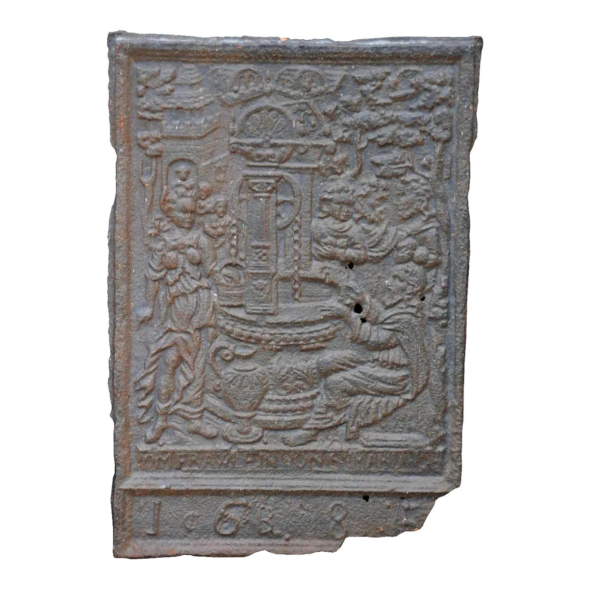 Swedish Baroque Cast Iron Jamb / Five-Plate Stove Plate Panel ...
