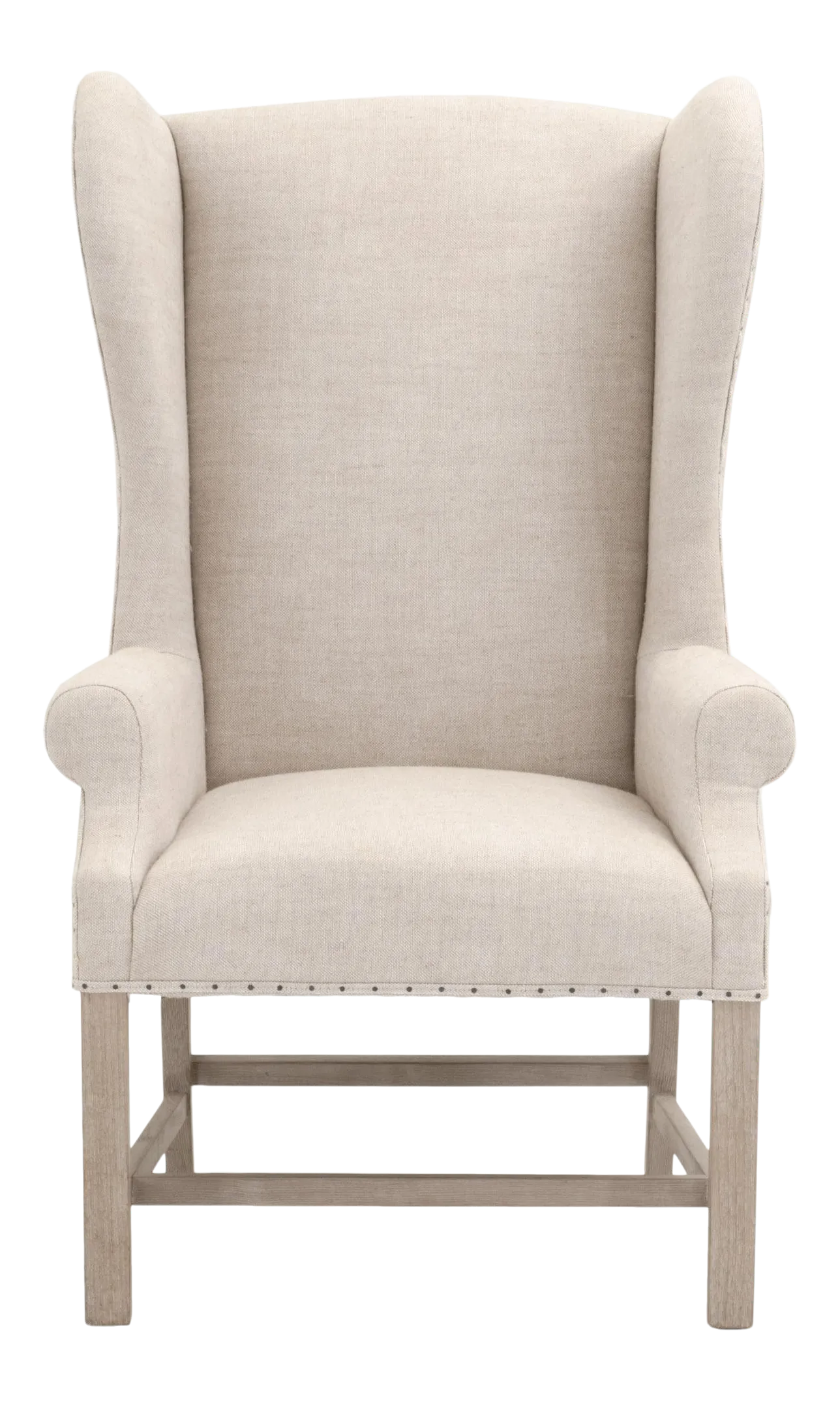 Chateau Linen Arm Chair, Bisque | Chairish