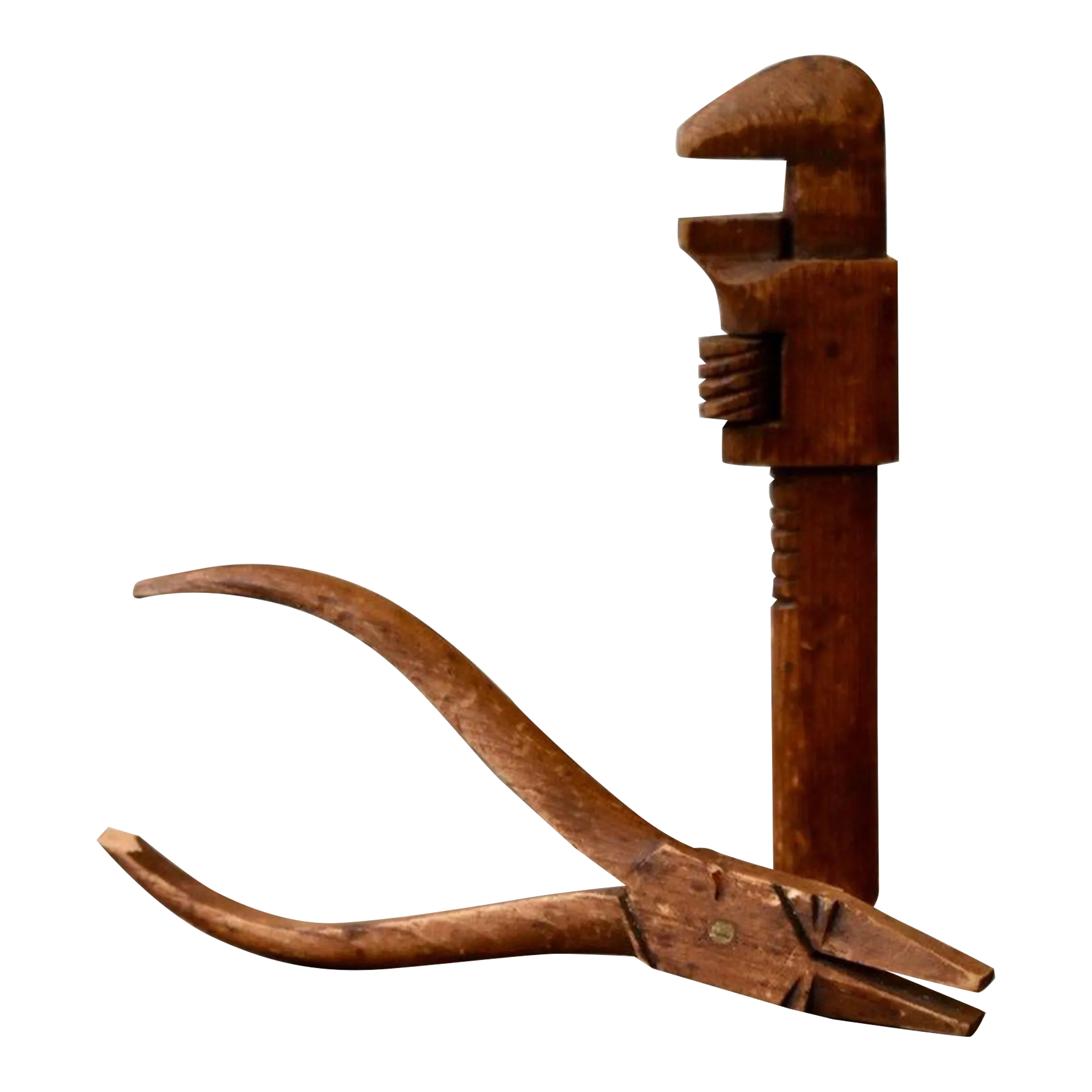 Vintage Hand-Carved Folk Art Tools, a Pair, Circa 1930s/40s | Chairish