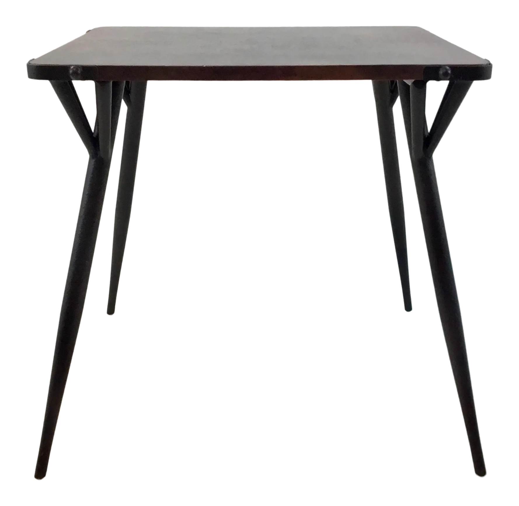 Industrial Modern Tapered Leg Copper Metal End Table | Chairish