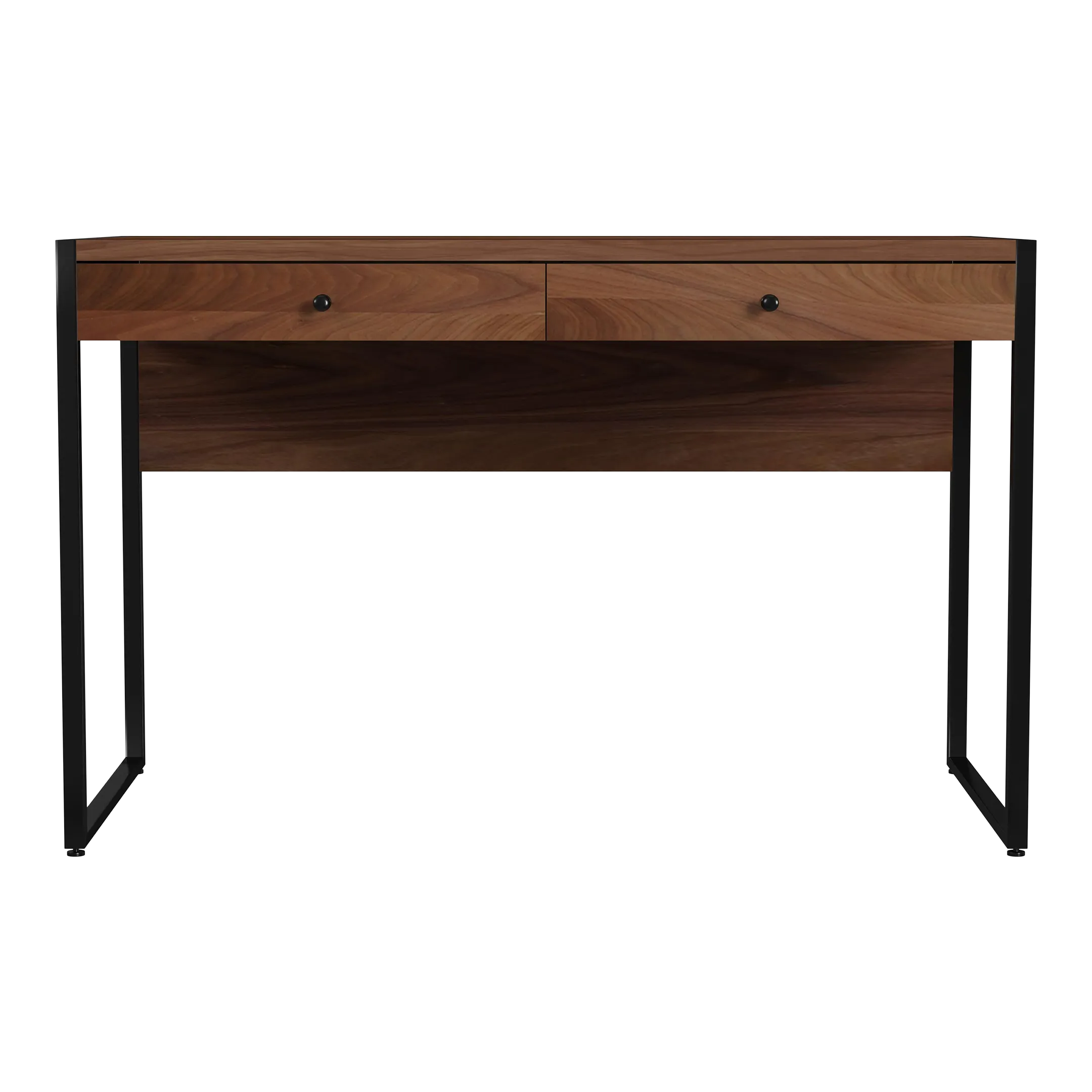 Drake 2 Drawer Walnut Writing Desk, Dark Brown | Chairish