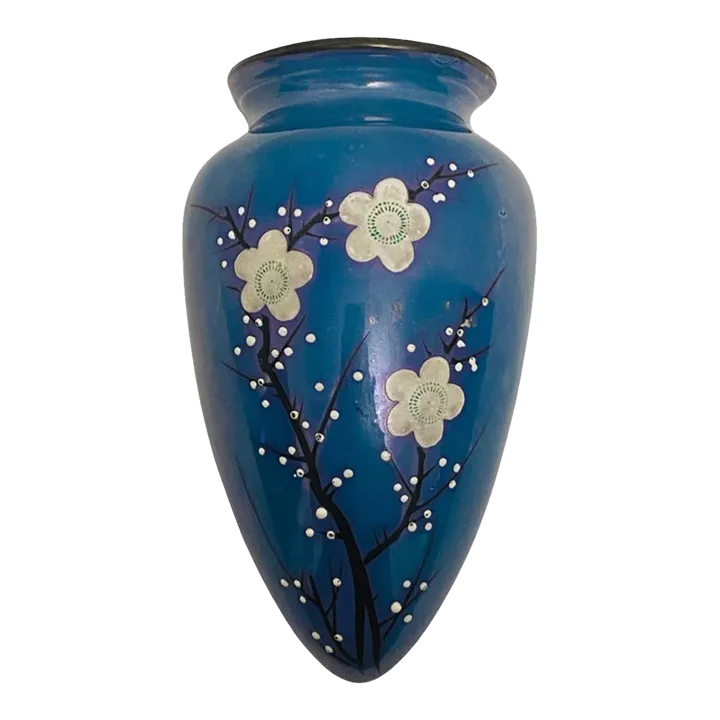 Vintage Blue Lusterware Wall Pocket Vase Made in Japan | Chairish