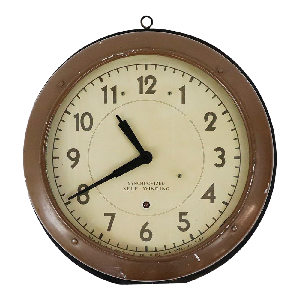 MFD by Self Winding Industrial Two Side Clock | Chairish