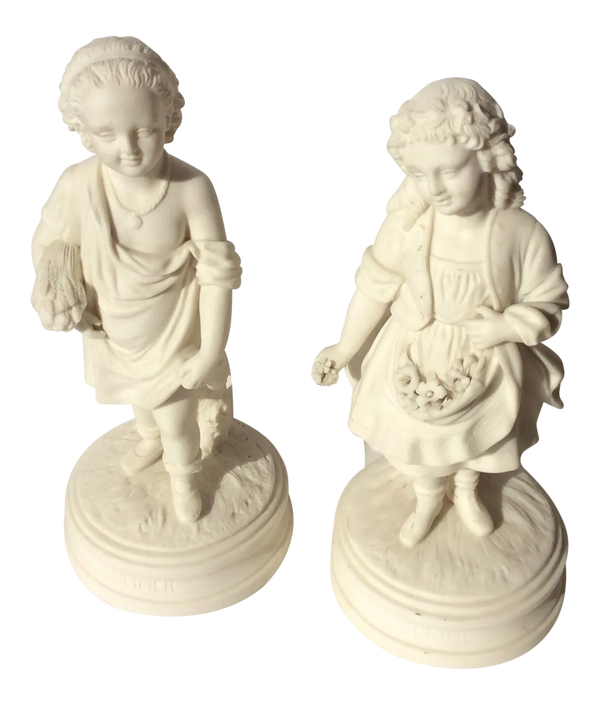 19th Century Parian Ware Figures - A Pair | Chairish