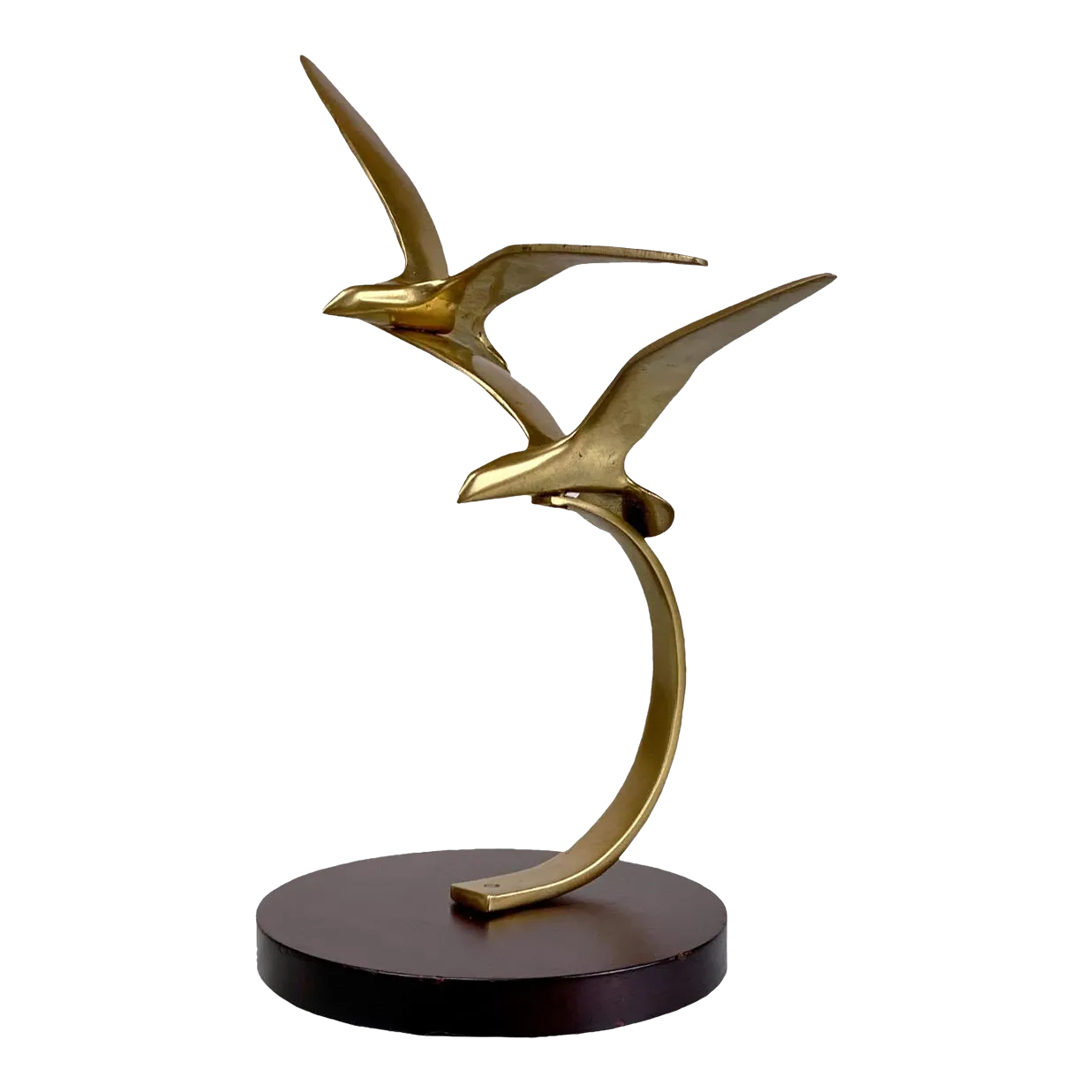 Mid-Century Coastal Brass Birds in Flight Table Sculpture | Chairish
