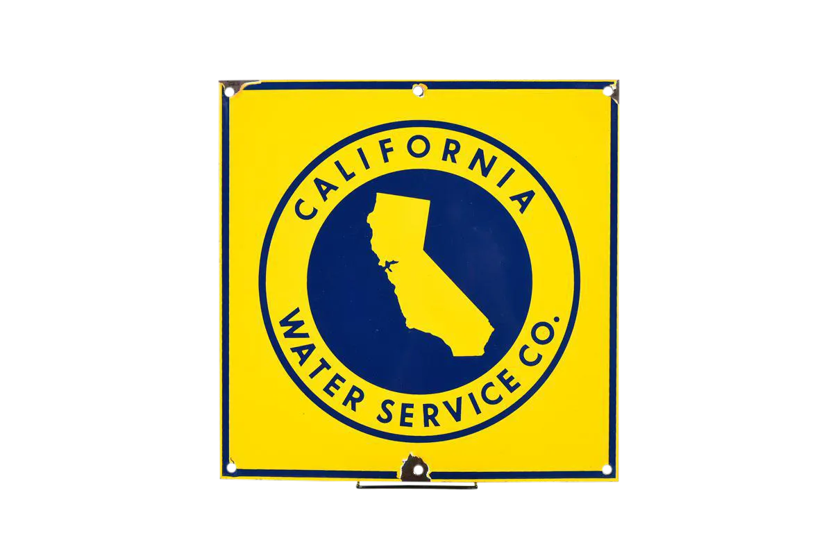 Original 1930s Porcelain California Water Service Sign | Chairish