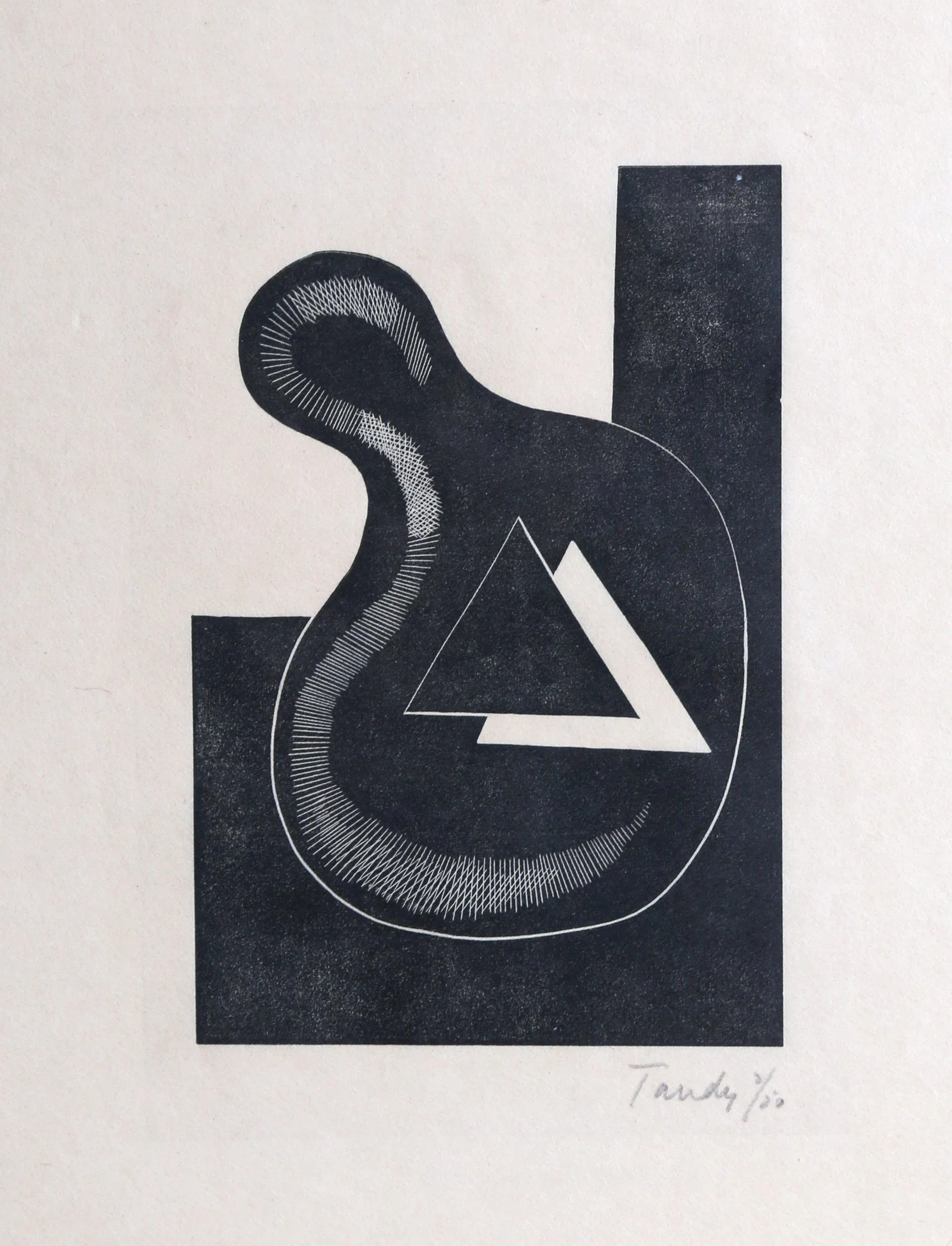 John Tandy, "Untitled 3", Abstract Woodcut | Chairish