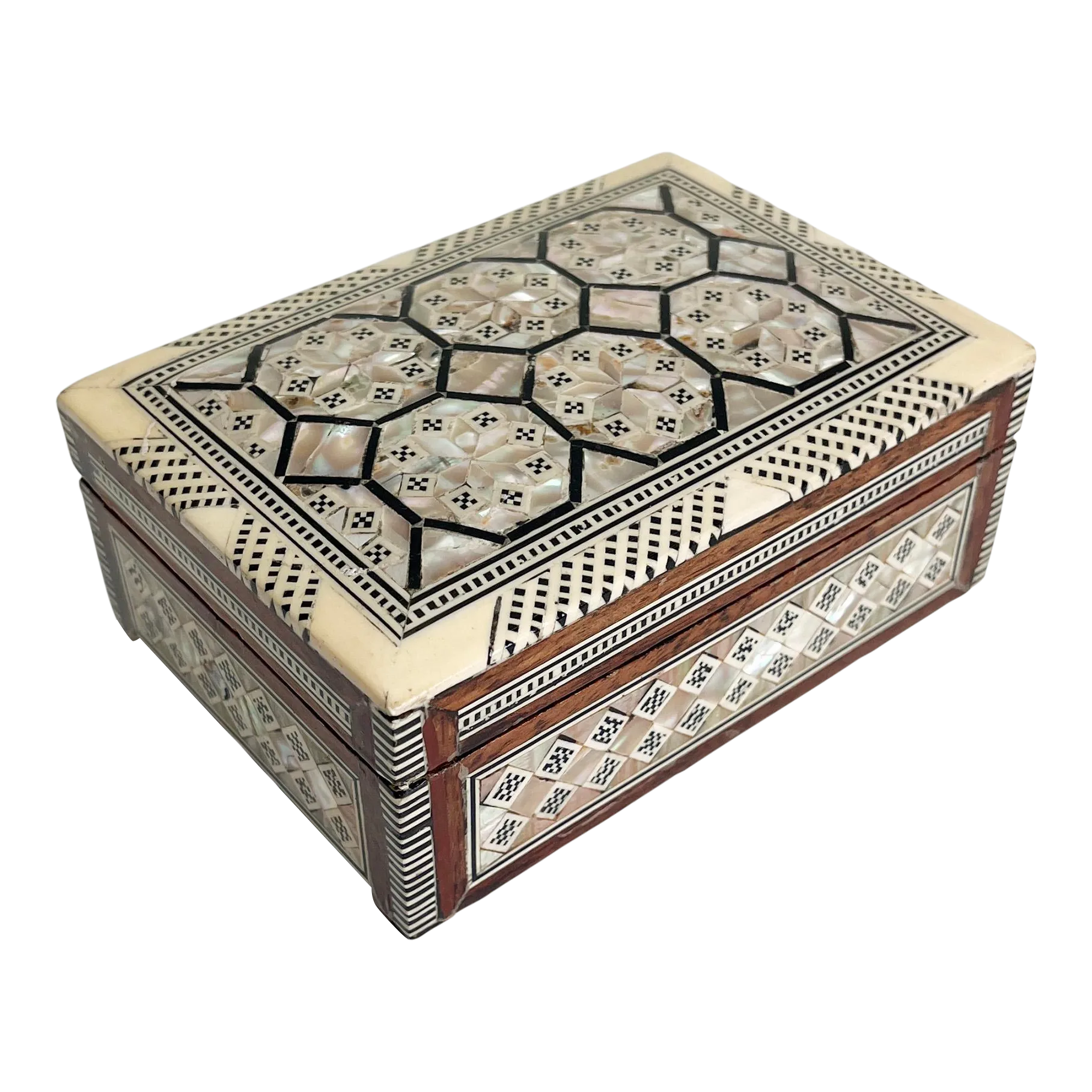 Early 20th Century Antique Persian Khatam Mosaic Inlaid Box | Chairish