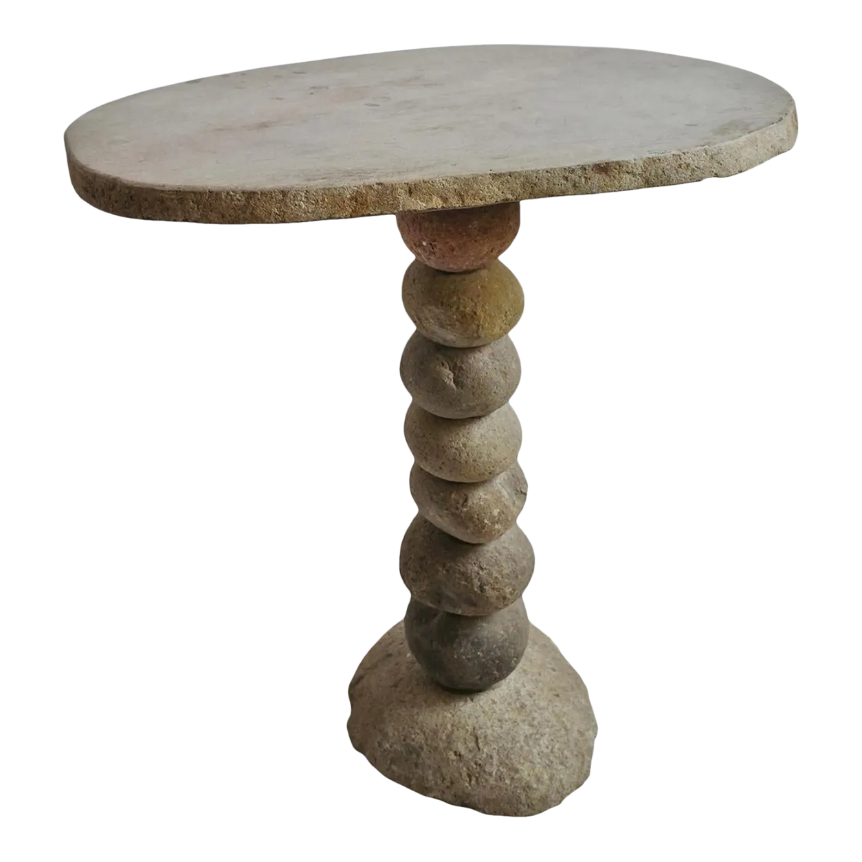 Stacked River Rock Bistro Table | Chairish