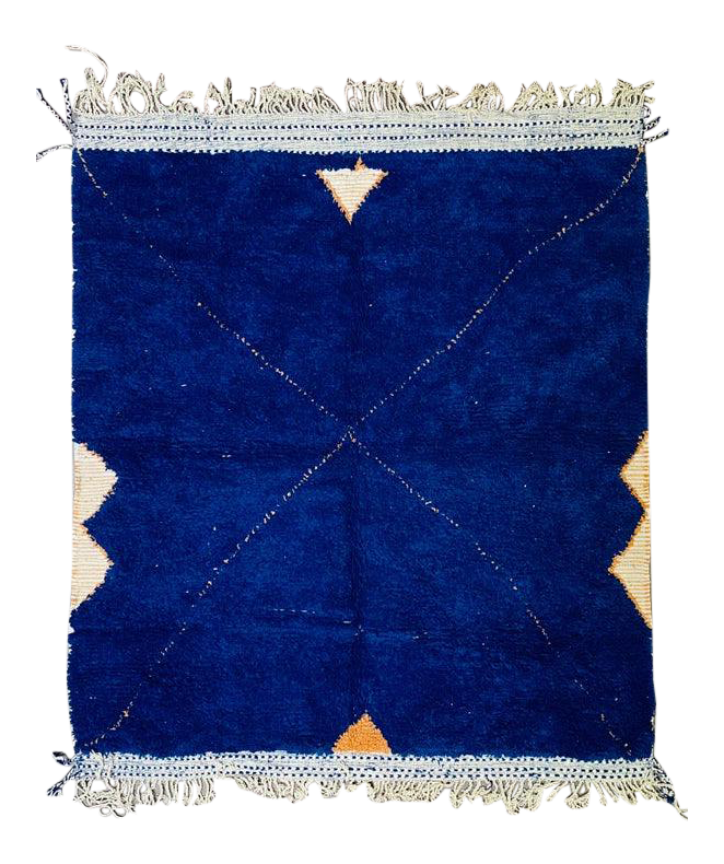 Moroccan Blue Tribal Rug-7′11″ × 9′2″ | Chairish