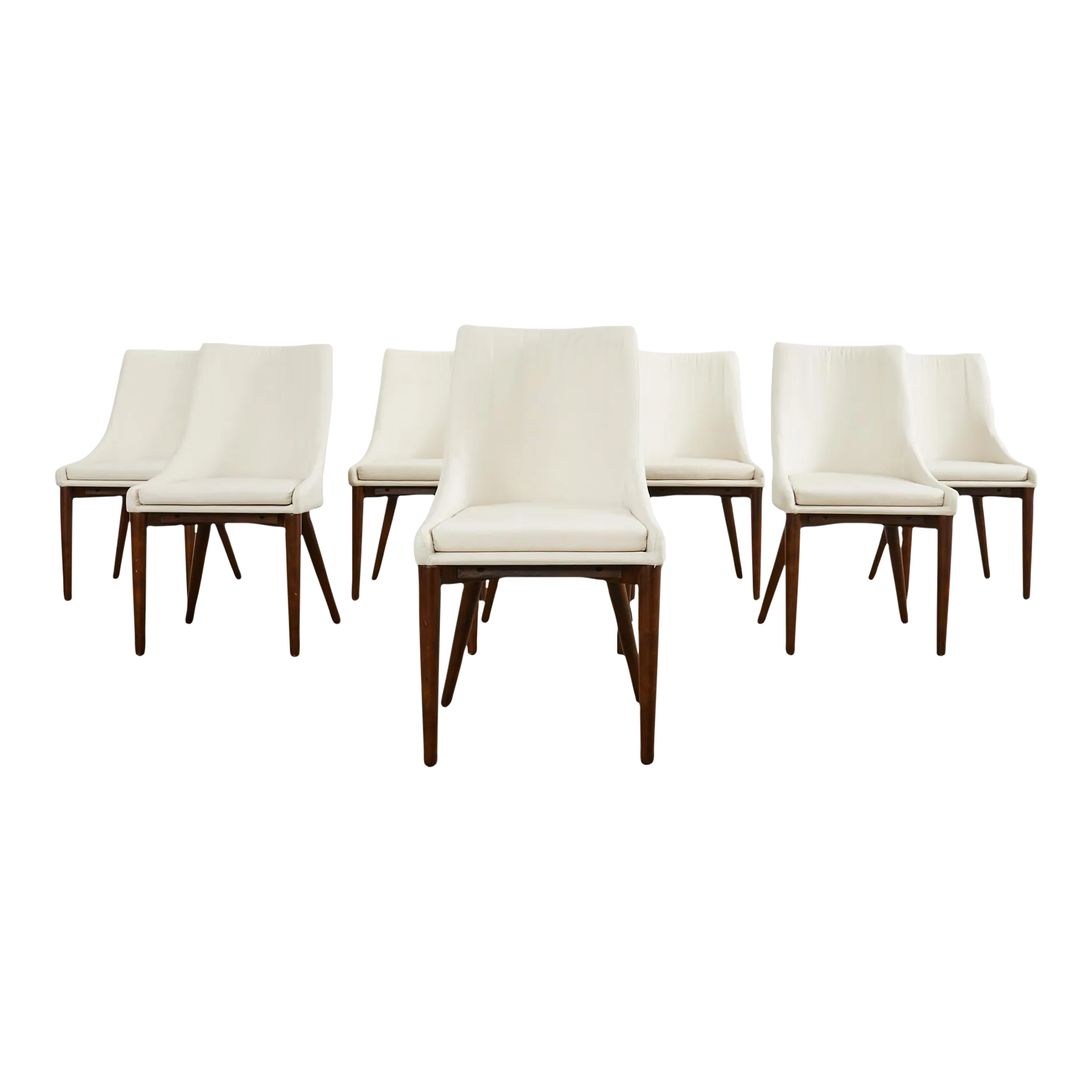 Set of Eight Gondola Style Upholstered Dining Chairs | Chairish